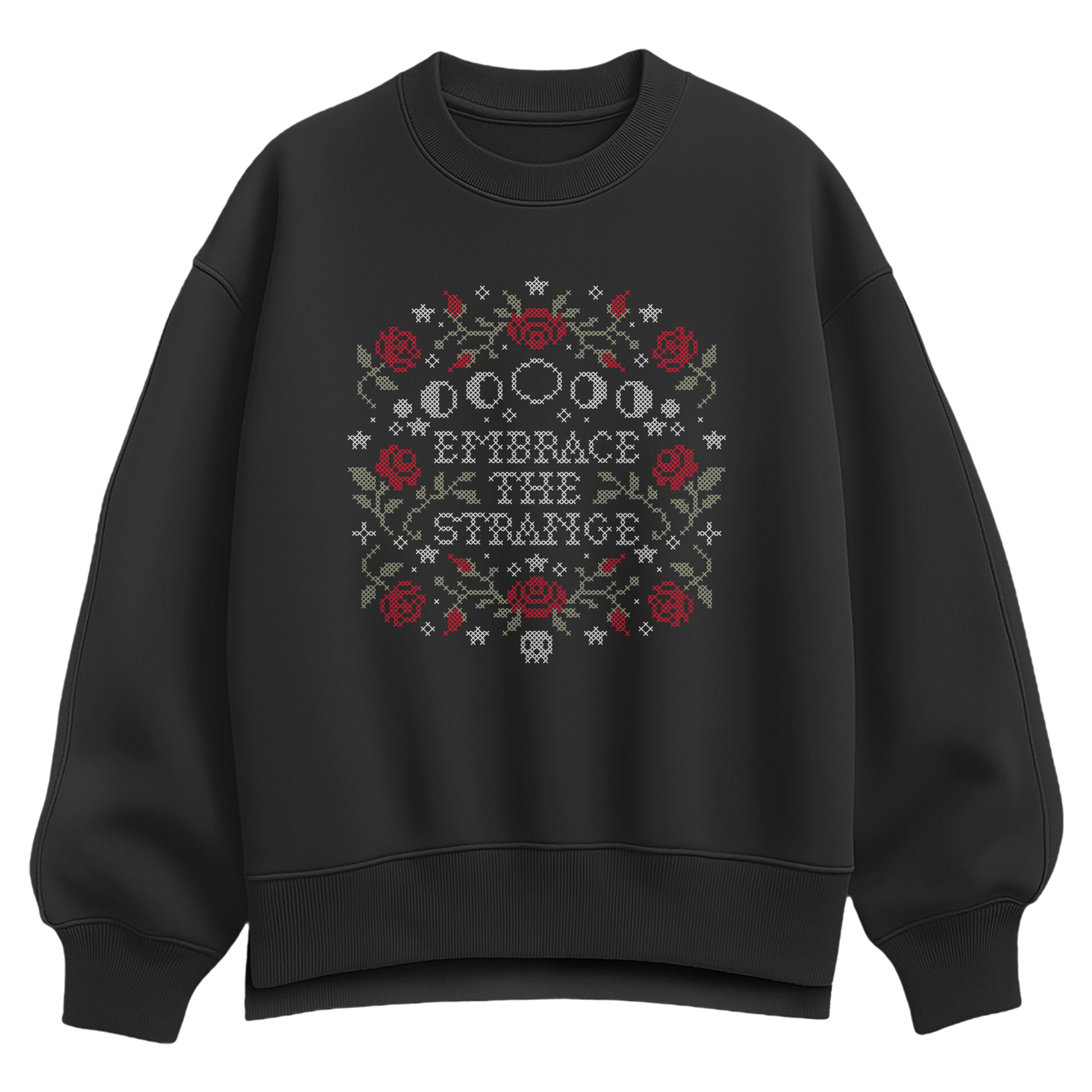 Instant Message - Embrace the Strange Cross Stitch - Women's Oversized ...
