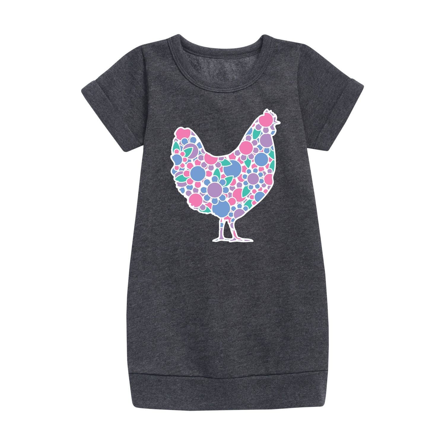 Instant Message - Floral Chicken - Toddler And Youth Girls Fleece Dress ...