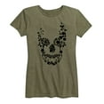 Instant Message - Floral Skull - Women's Short Sleeve Graphic T-shirt ...