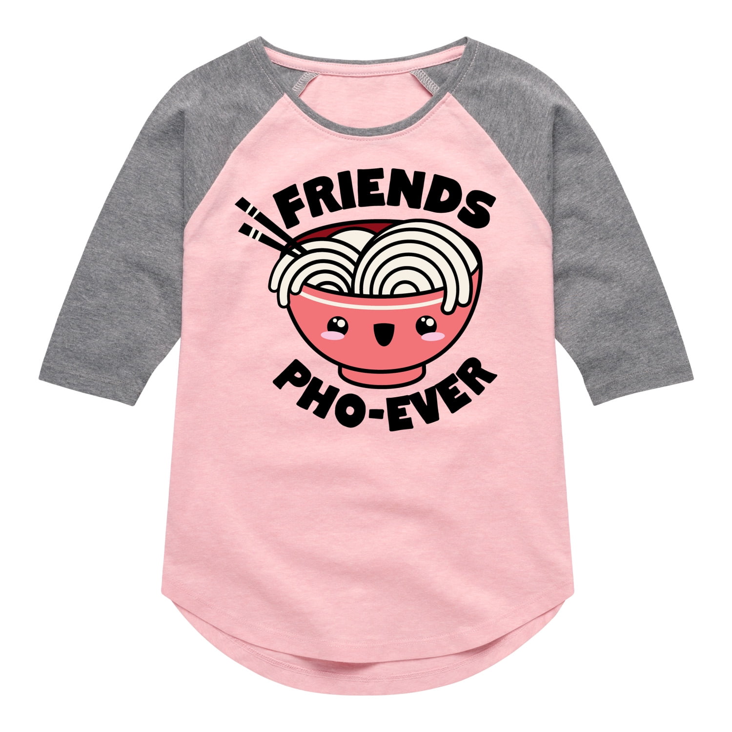 Instant Message - Friends Pho Ever 1 - Girls Shirt Tail Raglan ...