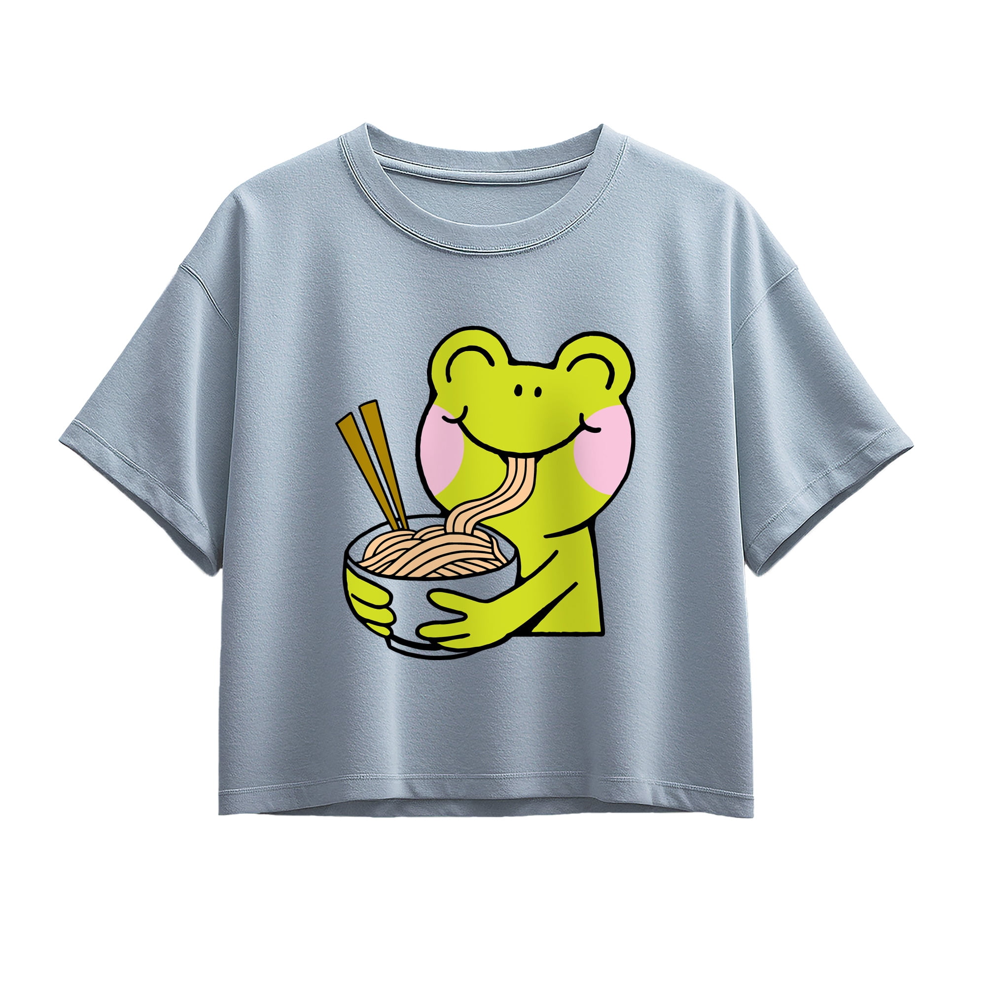 Instant Message - Frog Ramen - Youth Girls Boxy T-Shirt - Walmart.com