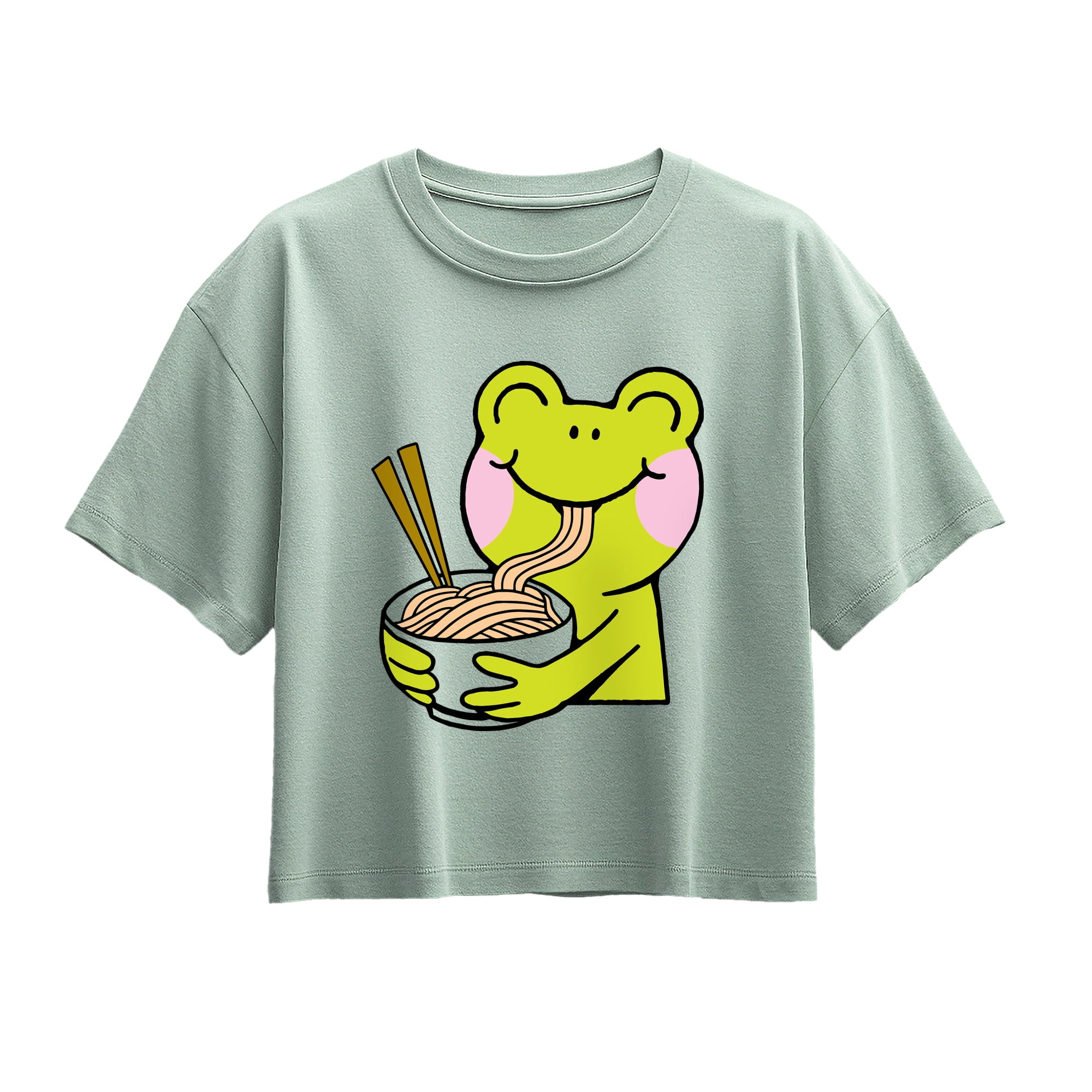 Instant Message - Frog Ramen - Youth Girls Boxy T-Shirt - Walmart.com