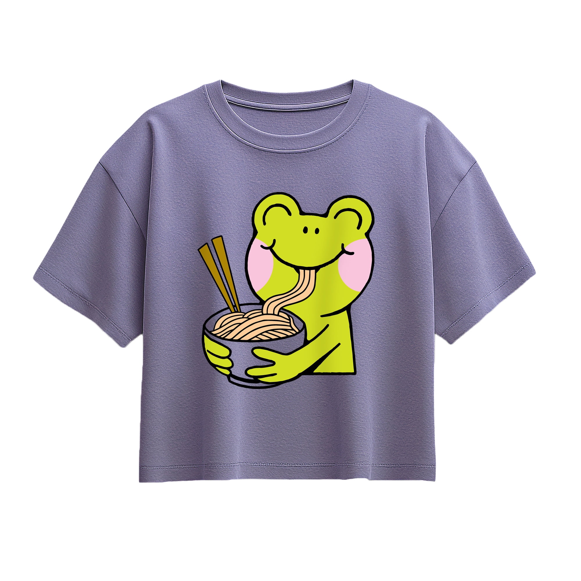 Instant Message - Frog Ramen - Youth Girls Boxy T-Shirt - Walmart.com