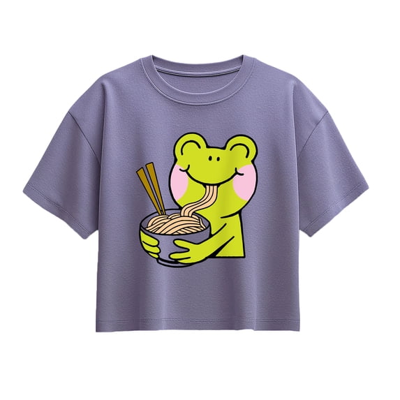 Instant Message - Frog Ramen - Youth Girls Boxy T-Shirt - Walmart.com