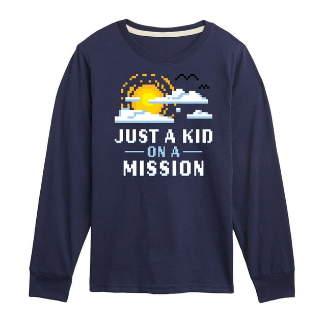 Instant Message - Gamer - Just A Kid on A Mission - Toddler & Youth Long Sleeve Graphic T-Shirt ...