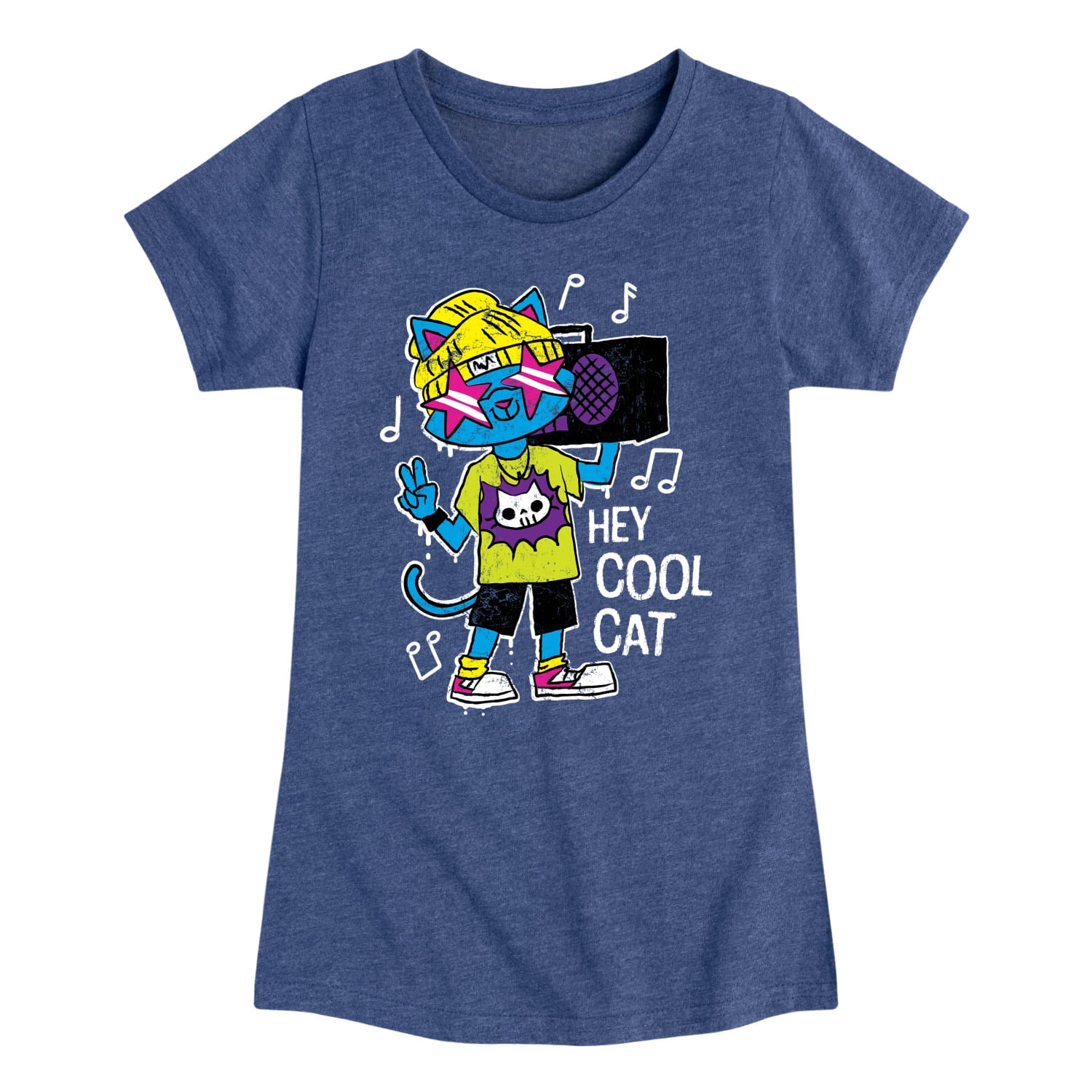 Instant Message - Hey Cool Cat Boombox - Toddler & Youth Girls Short ...