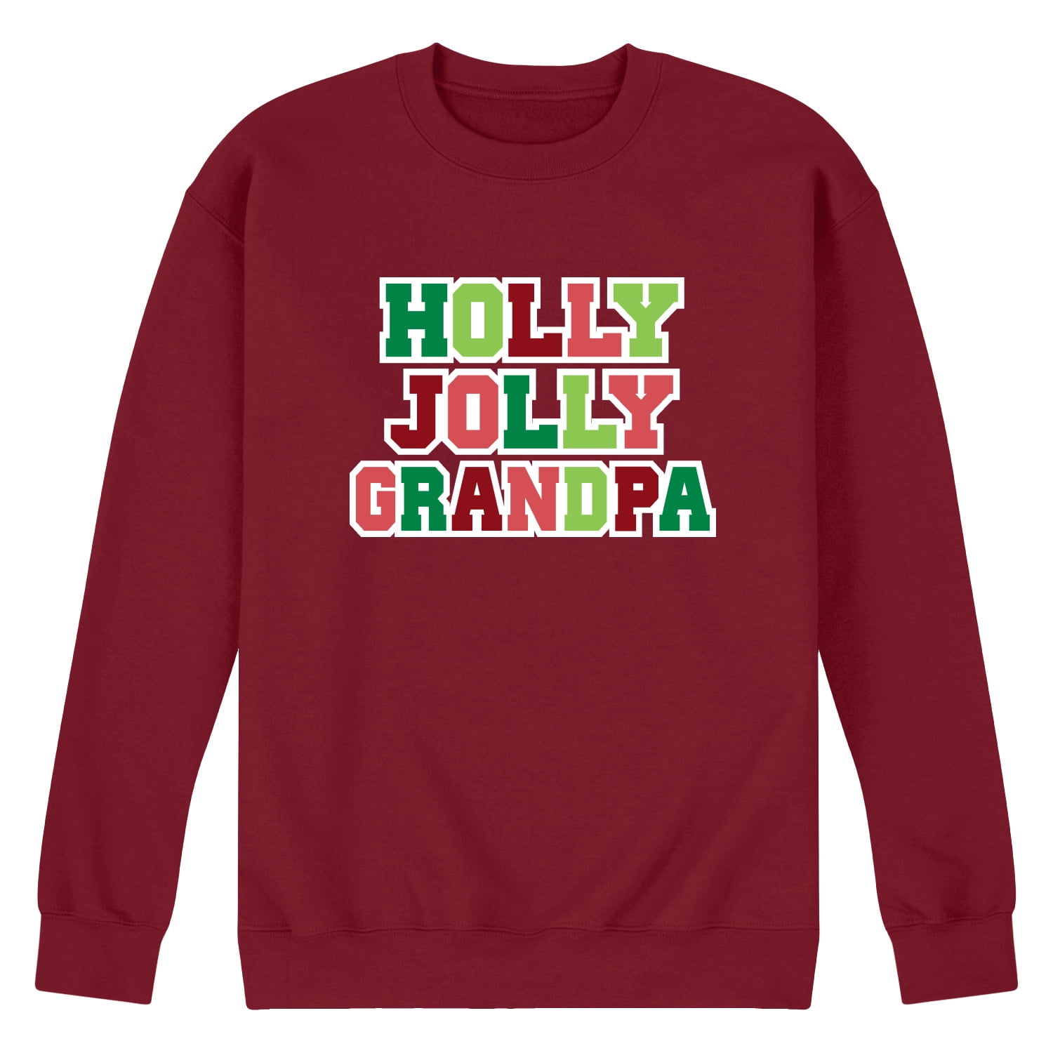 Instant Message - Holly Jolly Grandpa - Men's Long Sleeve Crew Fleece ...