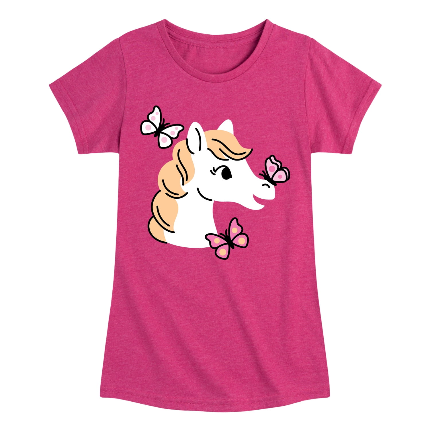 Instant Message - Horse Butterfly - Toddler & Youth Girls Short Sleeve ...