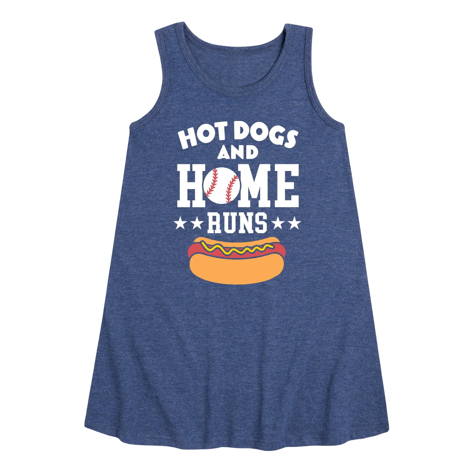 Instant Message - Hot Dogs And Home Runs - Girls Aline Dress - Walmart.com