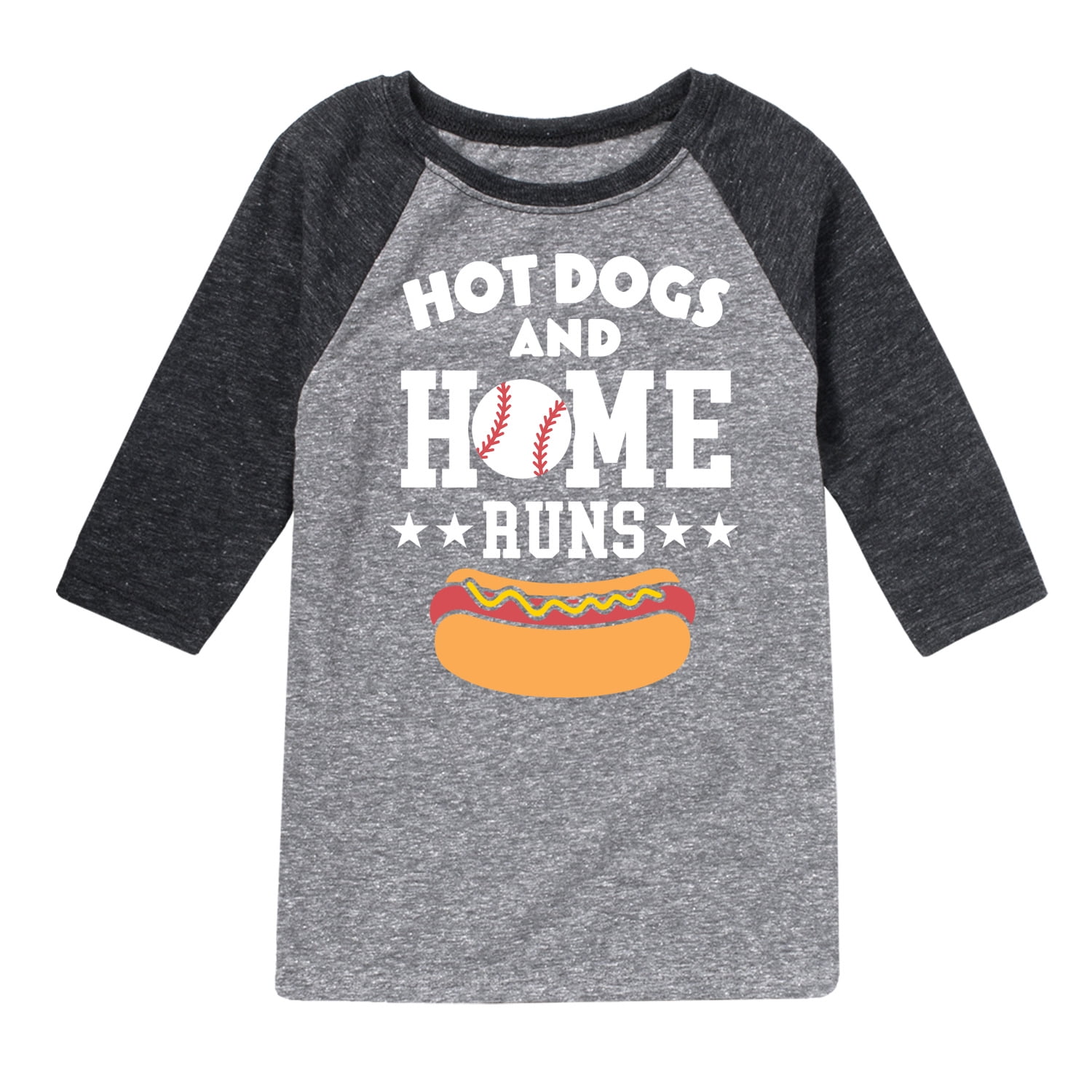 Instant Message - Hot Dogs And Home Runs - Kids Raglan - Walmart.com