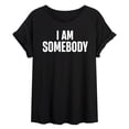 Instant Message - I Am Somebody - Juniors Oversized Graphic T-Shirt ...