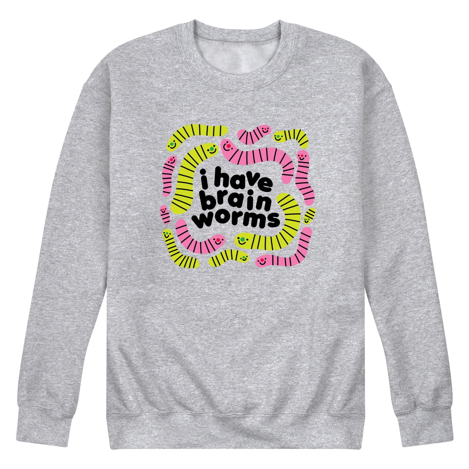 Instant Message - I Have Brain Worms - Men's Long Sleeve Crew Fleece ...