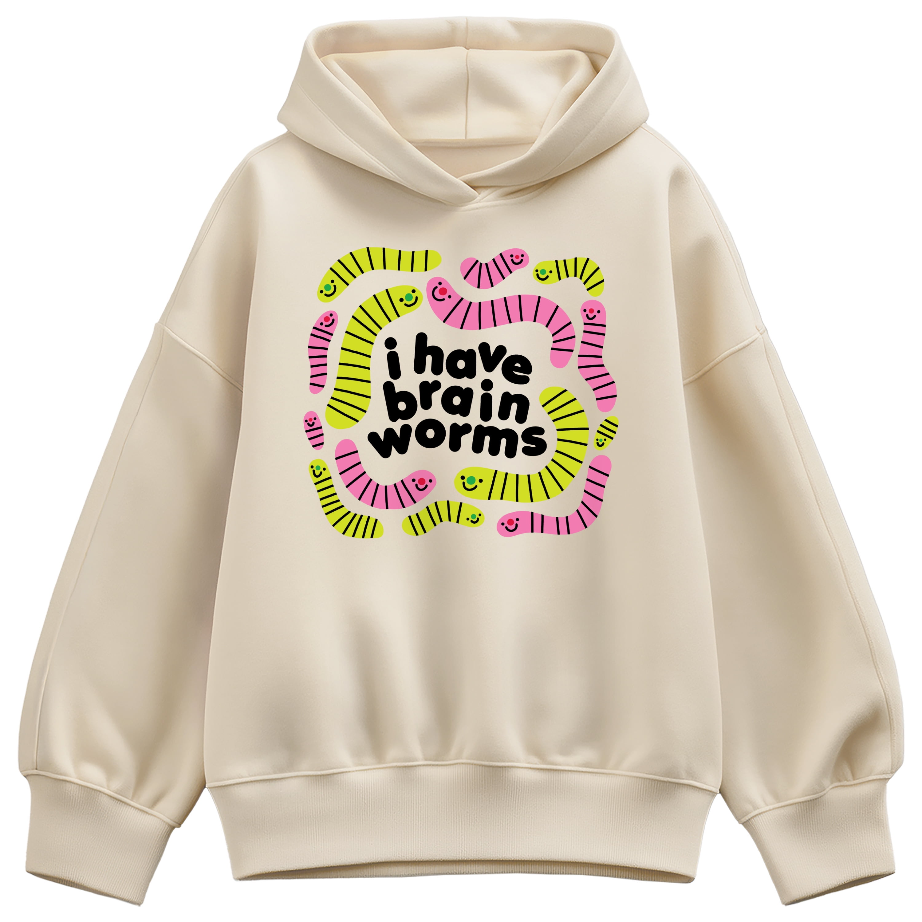 Instant Message - I Have Brain Worms - Women's Oversized Fleece Hoodie ...