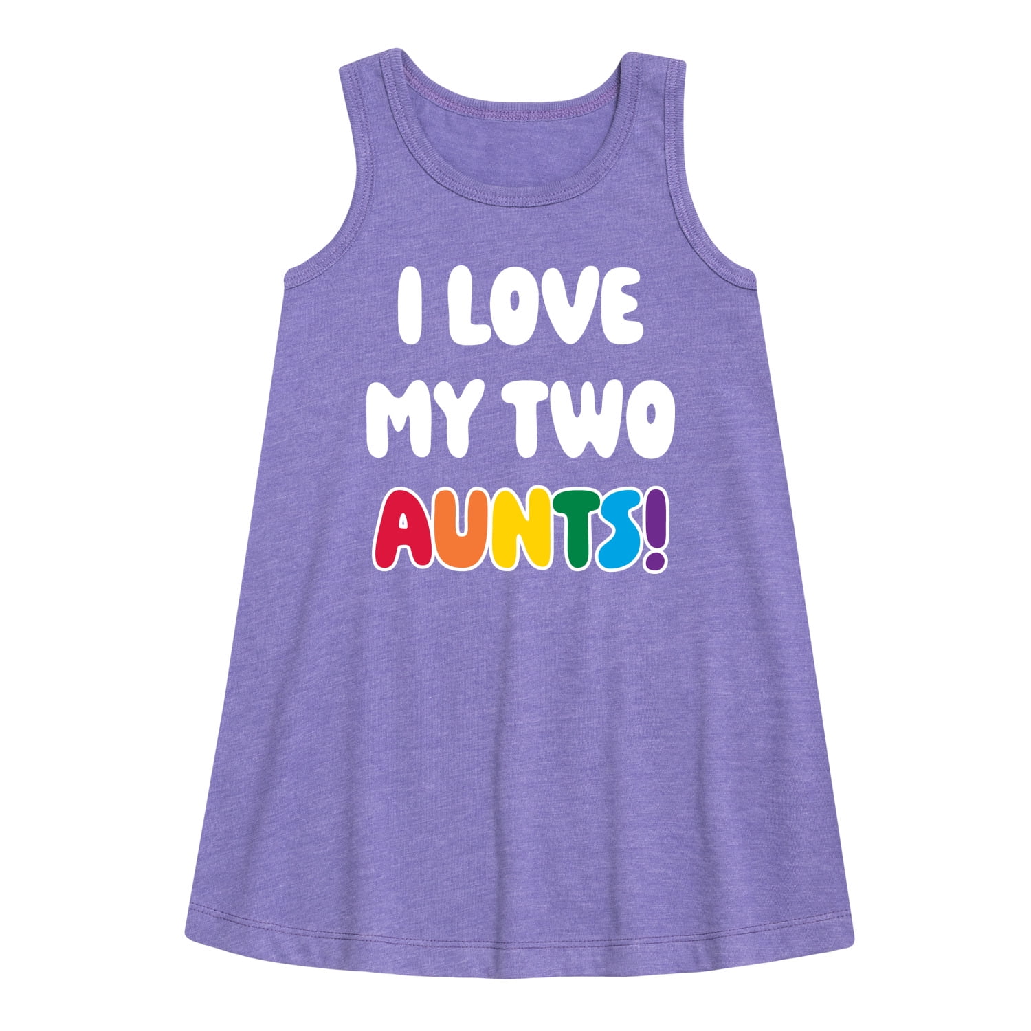 Instant Message - I Love My Two Aunts - Girls Aline Dress - Walmart.com