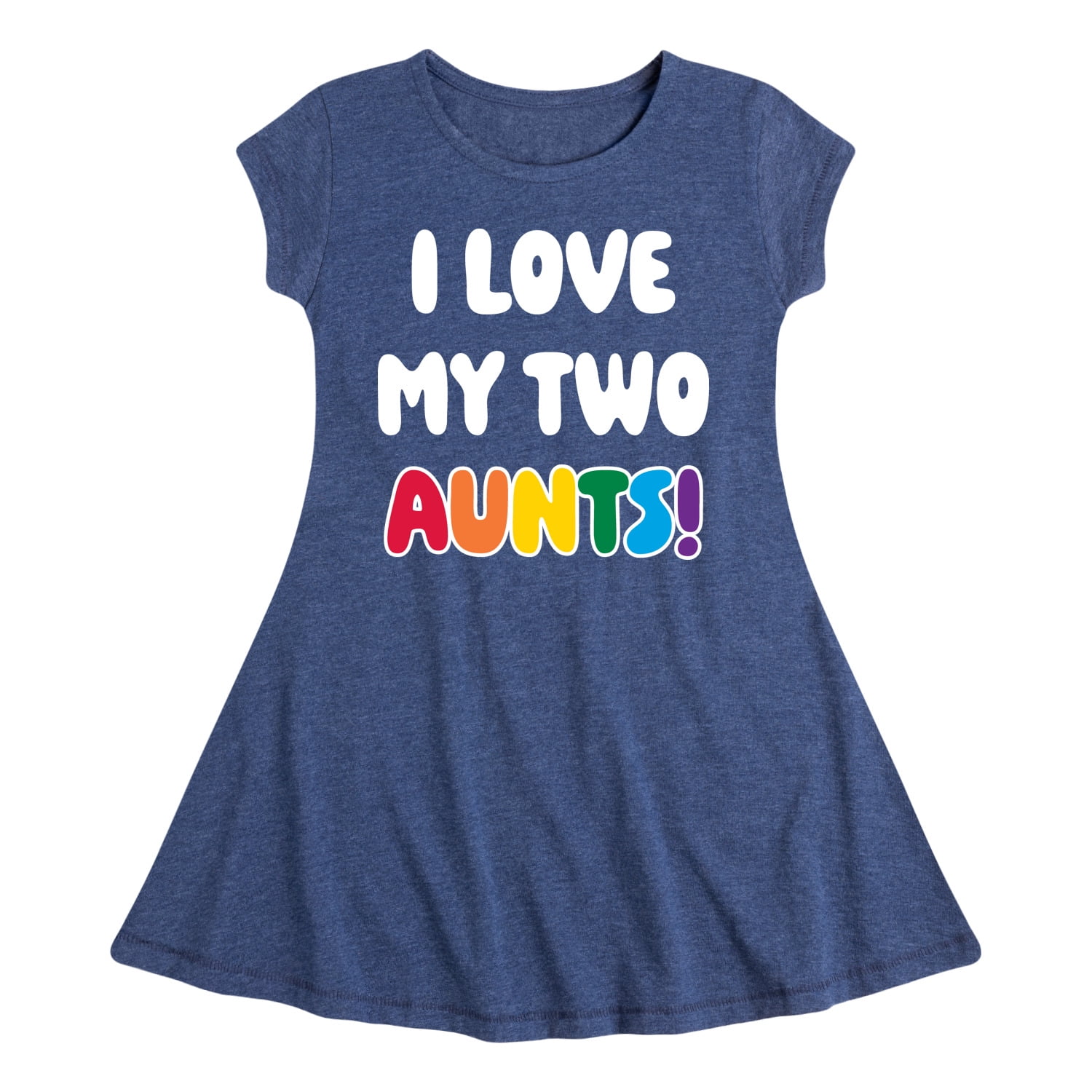 Instant Message - I Love My Two Aunts - Girls Fit And Flare Cap Sleeve ...