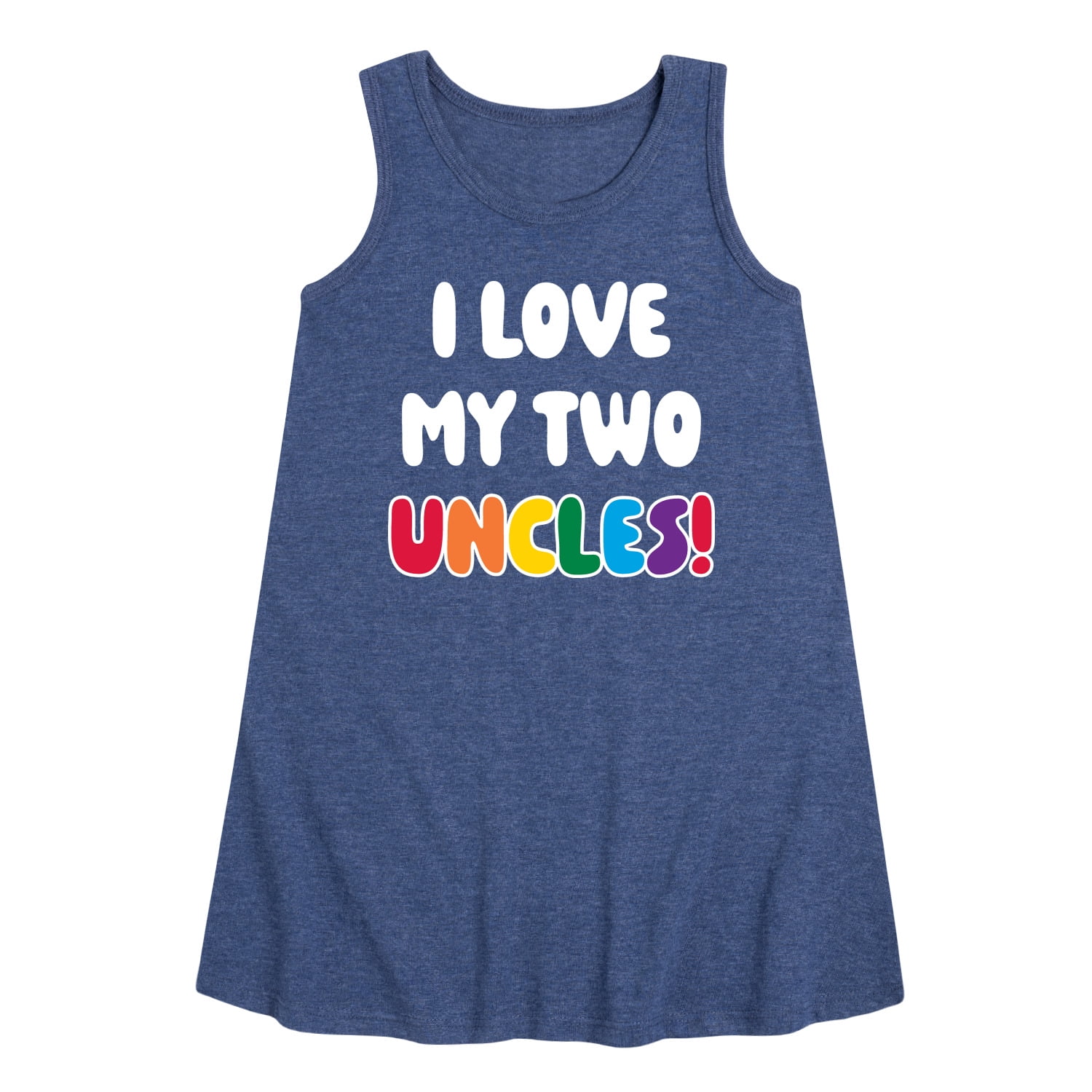 Instant Message - I Love My Two Uncles - Girls Aline Dress - Walmart.com