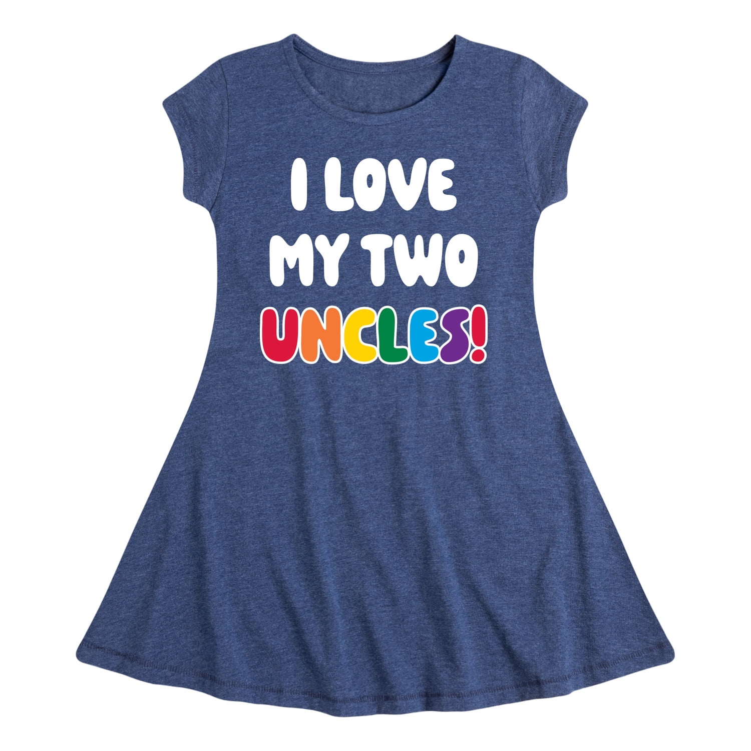 Instant Message - I Love My Two Uncles - Girls Fit And Flare Cap Sleeve ...
