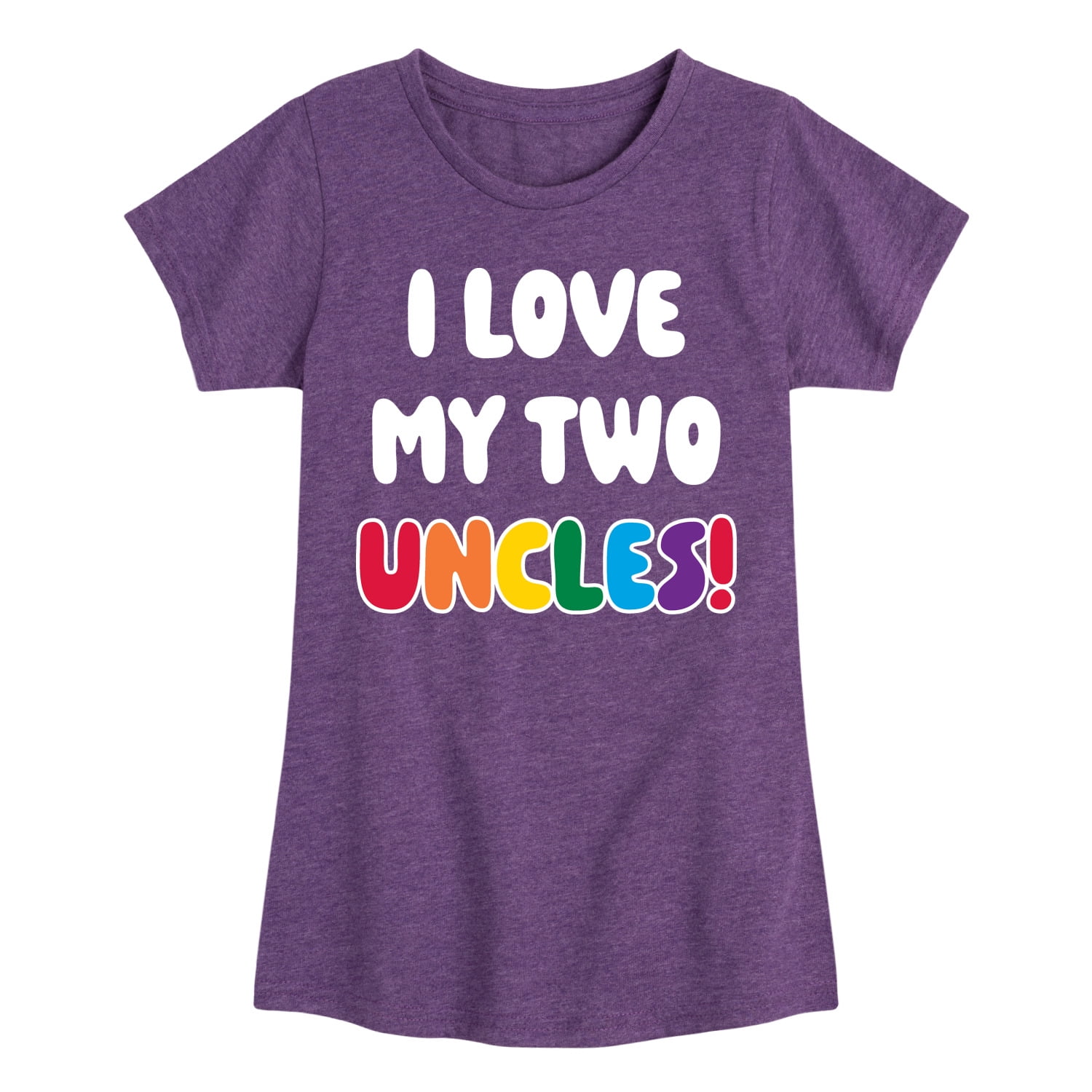 Instant Message - I Love My Two Uncles - Girls Fitted Short Sleeve Tee ...