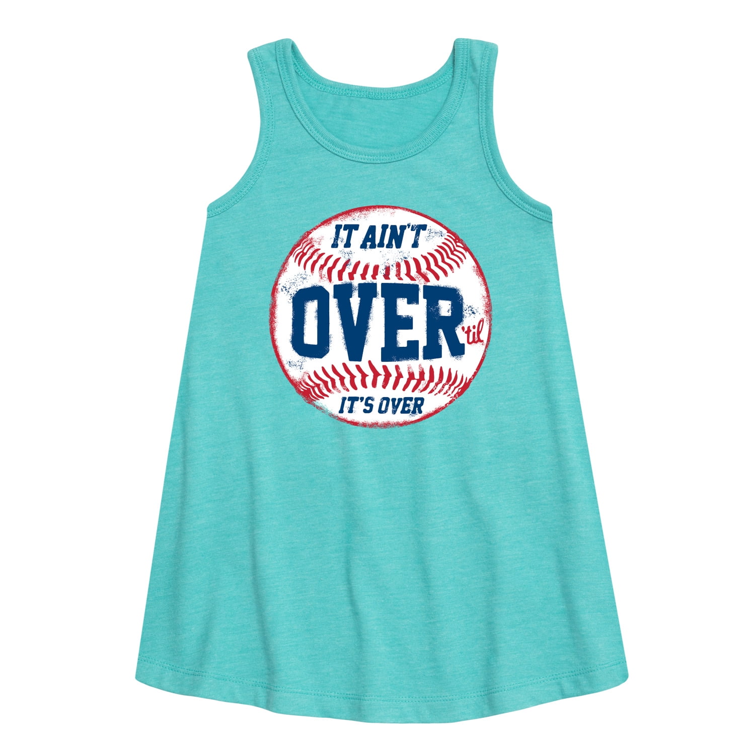 Instant Message - It Ain't Over Baseball - Girls Aline Dress - Walmart.com