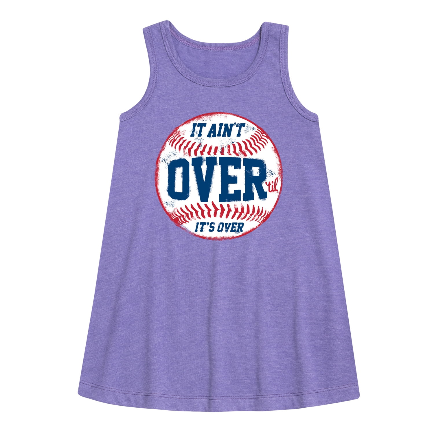 Instant Message - It Ain't Over Baseball - Girls Aline Dress - Walmart.com