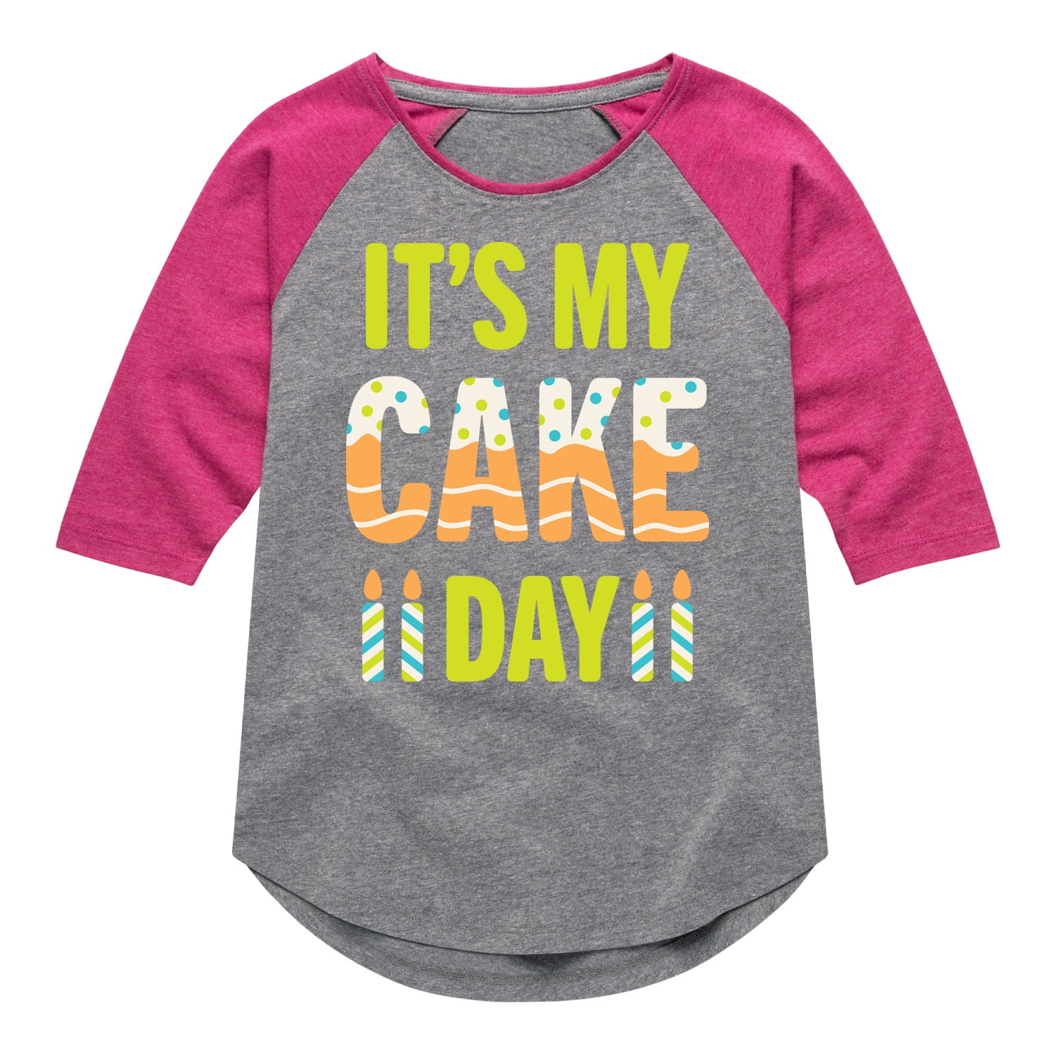 Instant Message - Its My Cake Day - Toddler & Youth Girls Raglan ...