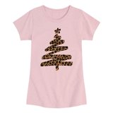 Instant Message - Leopard Print Tree - Youth Girls Short Sleeve T-shirt ...