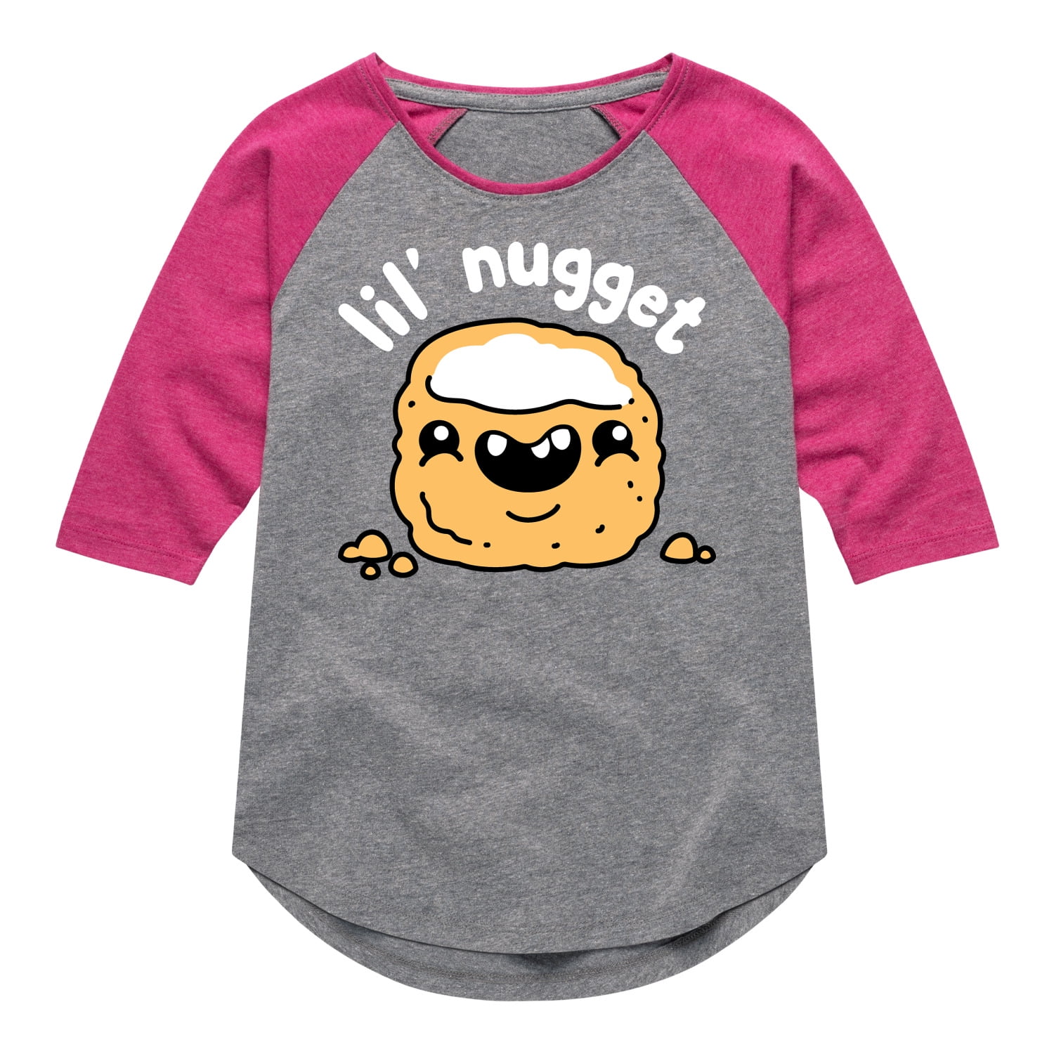 Instant Message - Lil Nugget - Girls Shirt Tail Raglan - Walmart.com