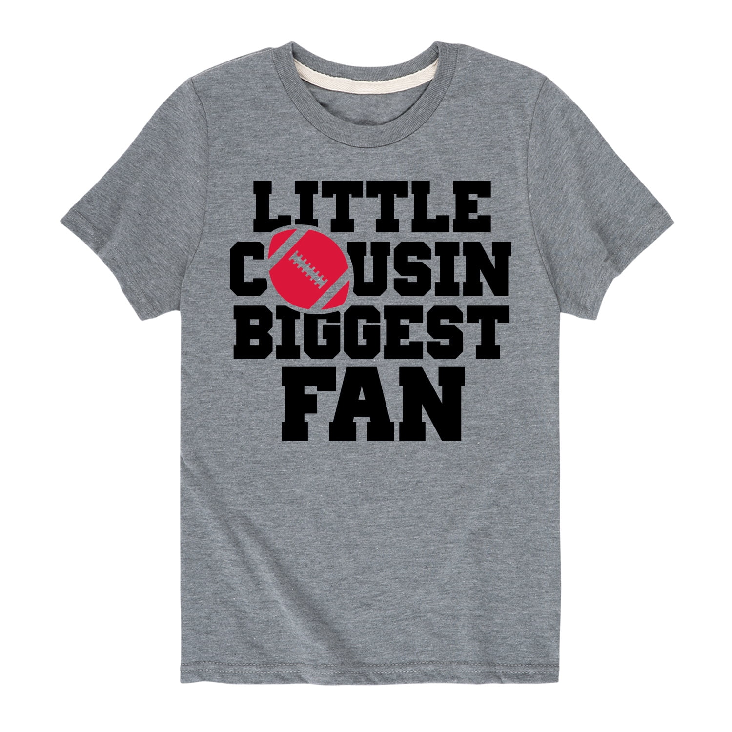 Instant Message - Little Cousin Biggest Football Fan - Toddler And Youth Short Sleeve Graphic T ...