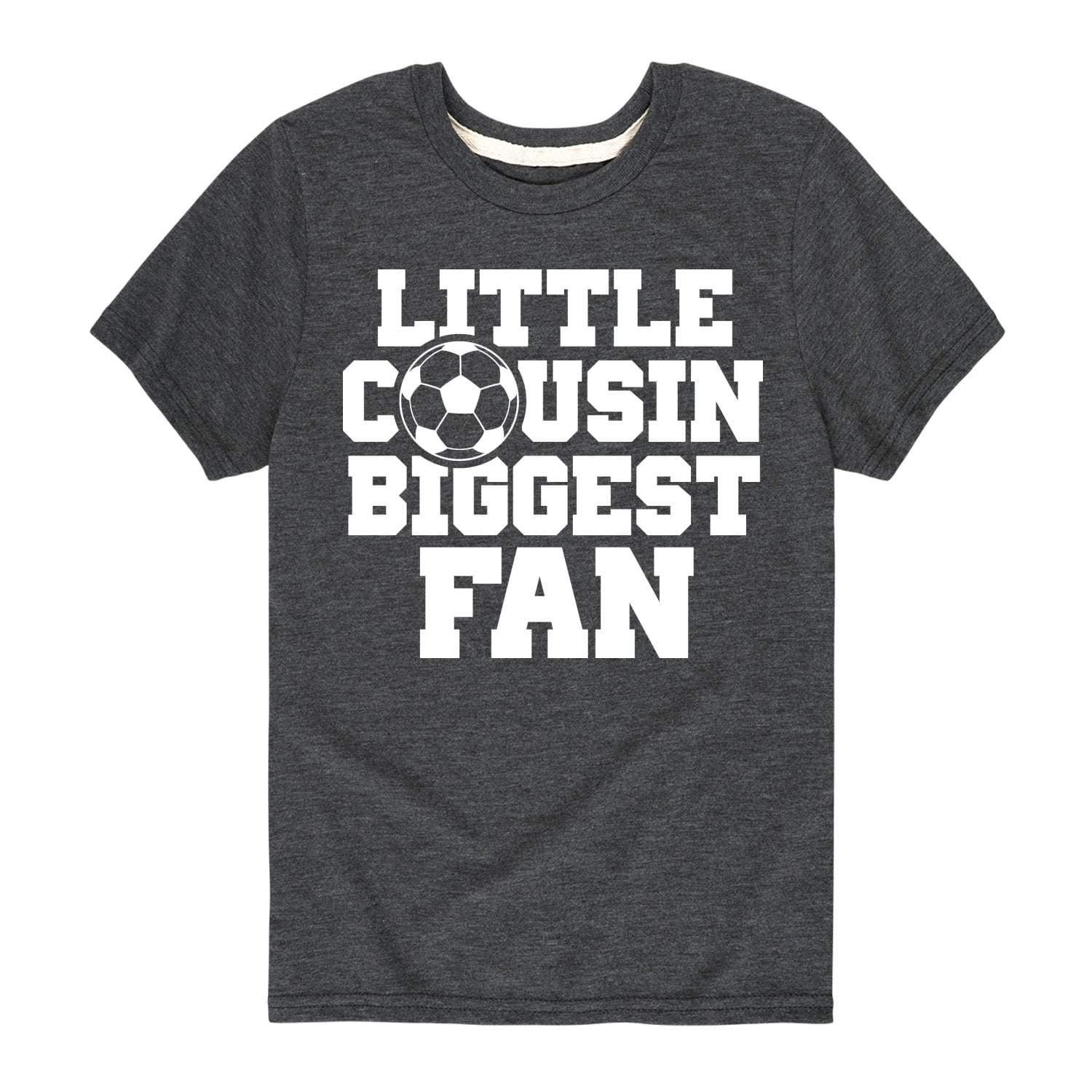 Instant Message - Little Cousin Biggest Soccer Fan - Toddler And Youth Short Sleeve Graphic T ...
