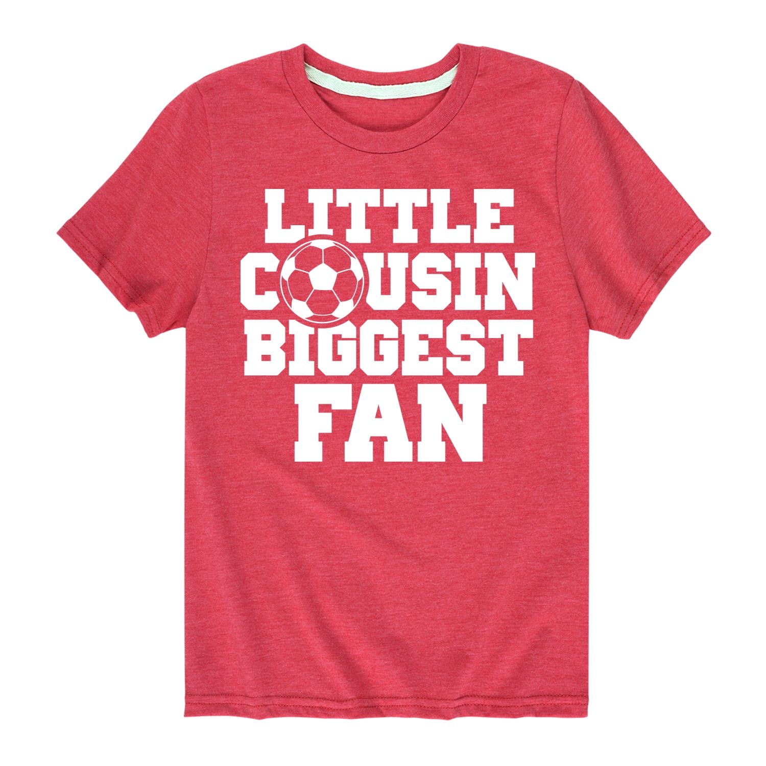 Instant Message - Little Cousin Biggest Soccer Fan - Toddler And Youth Short Sleeve Graphic T ...