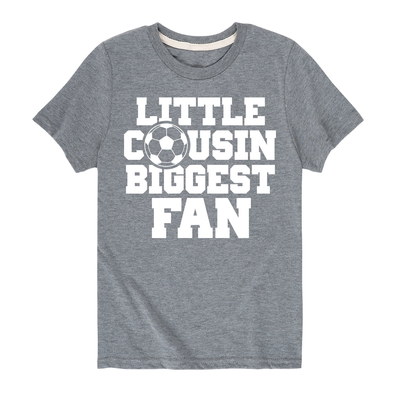 Instant Message - Little Cousin Biggest Soccer Fan - Toddler And Youth Short Sleeve Graphic T ...