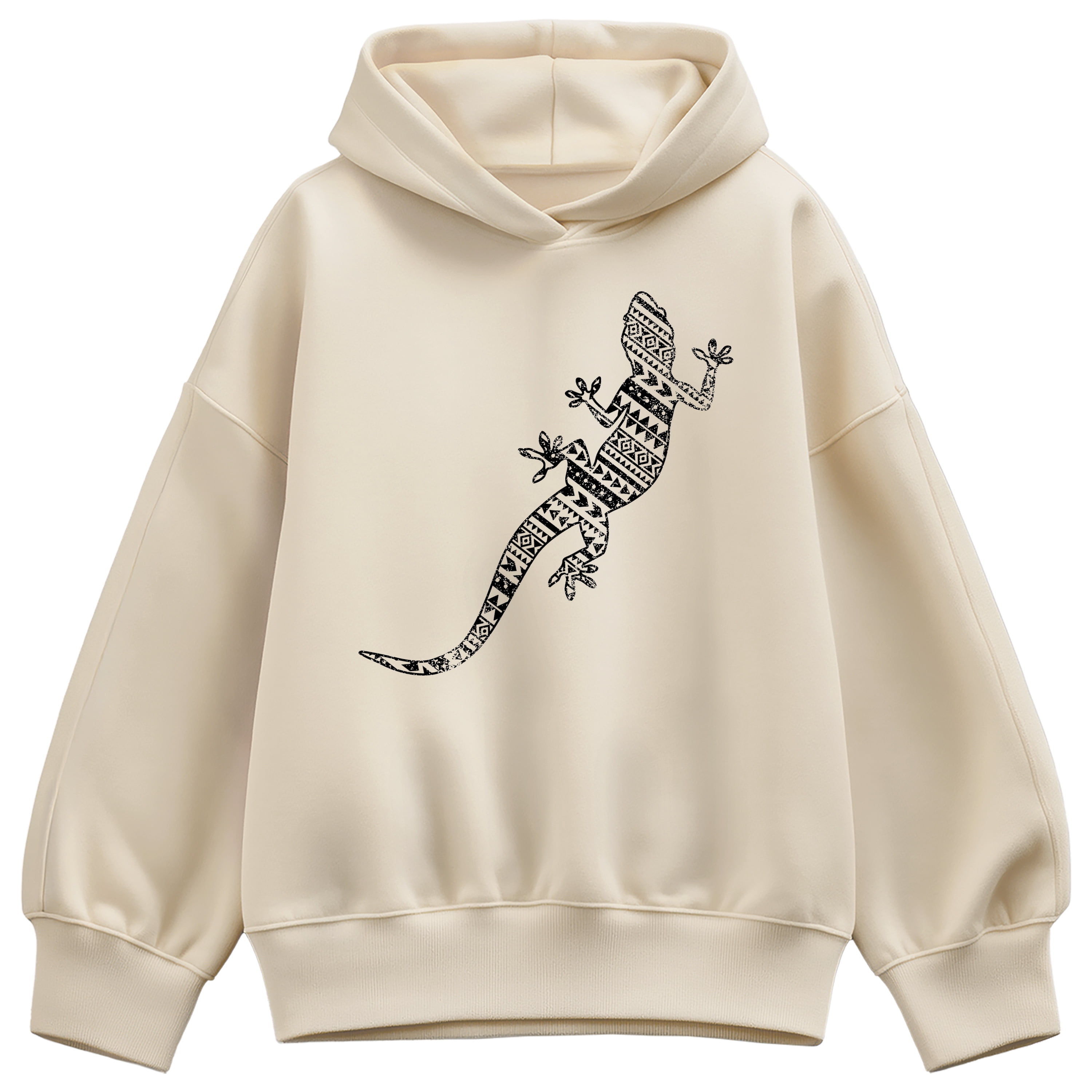 Instant Message - Lizard Pattern Fill - Women's Oversized Fleece Hoodie ...