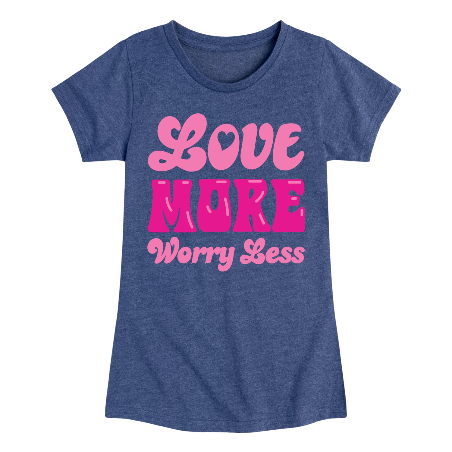Instant Message - Love More Worry Less - Youth Girls Fitted Short ...