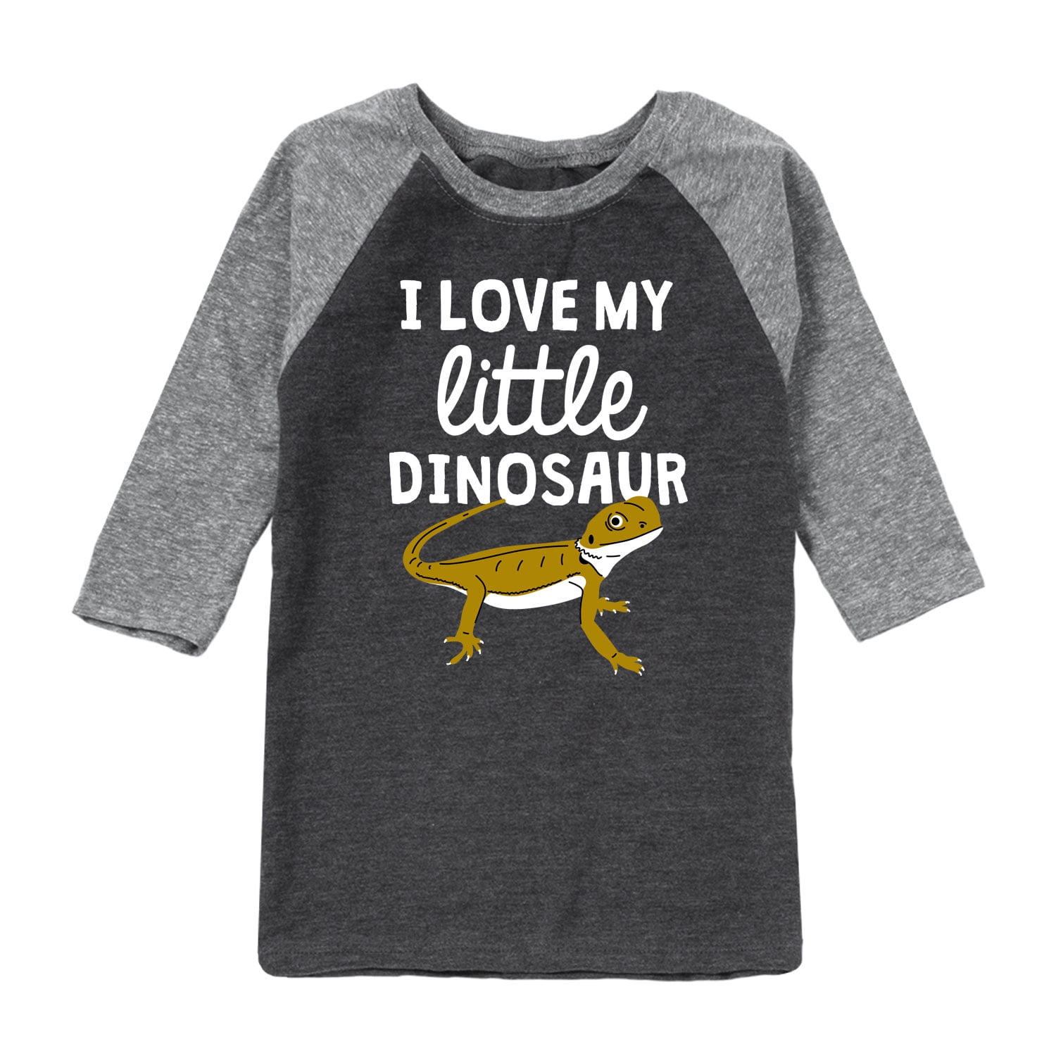 Instant Message - Love My Little Dinosaur - Kids Raglan - Walmart.com