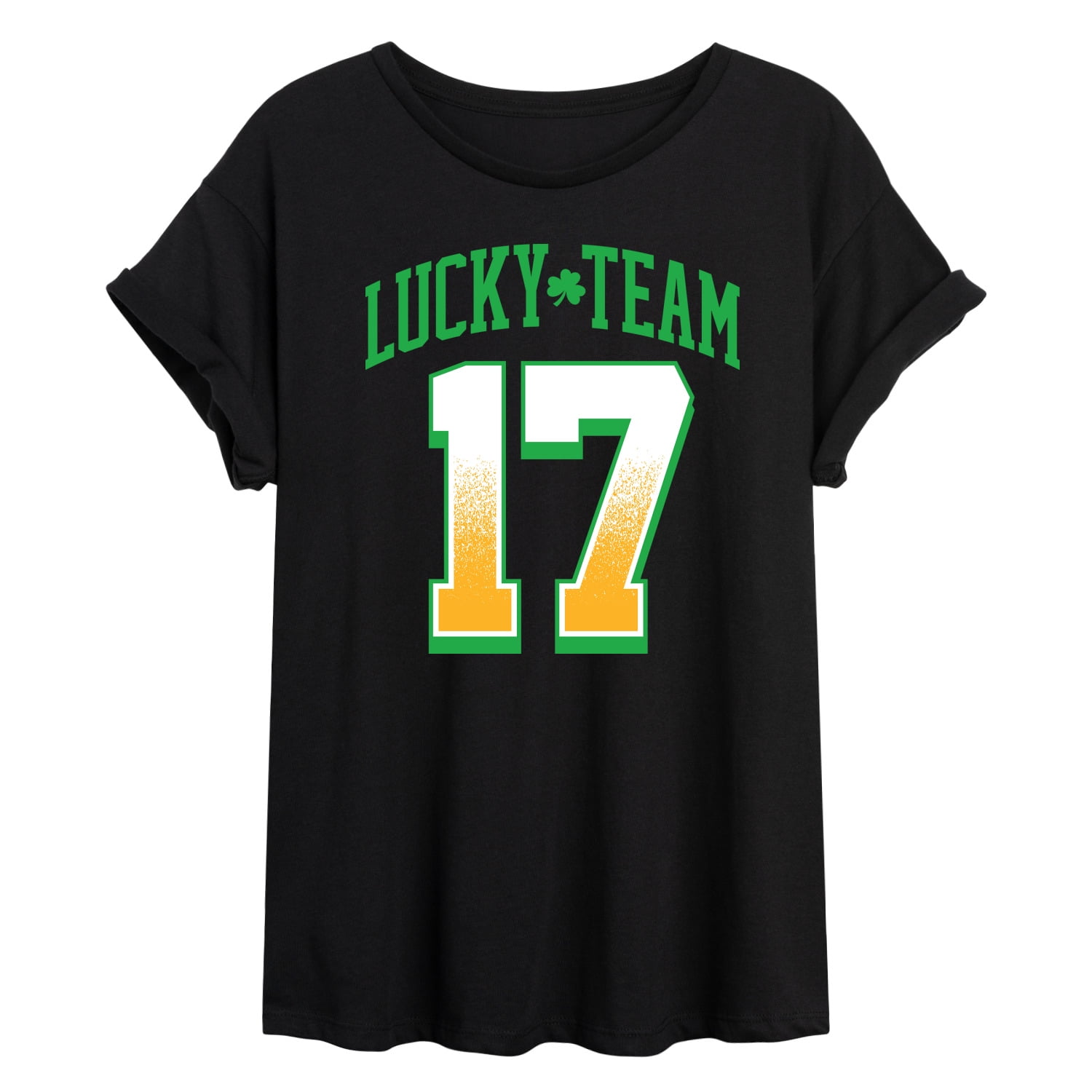 Instant Message - Lucky Team 17 - Juniors Oversized Graphic T-Shirt ...