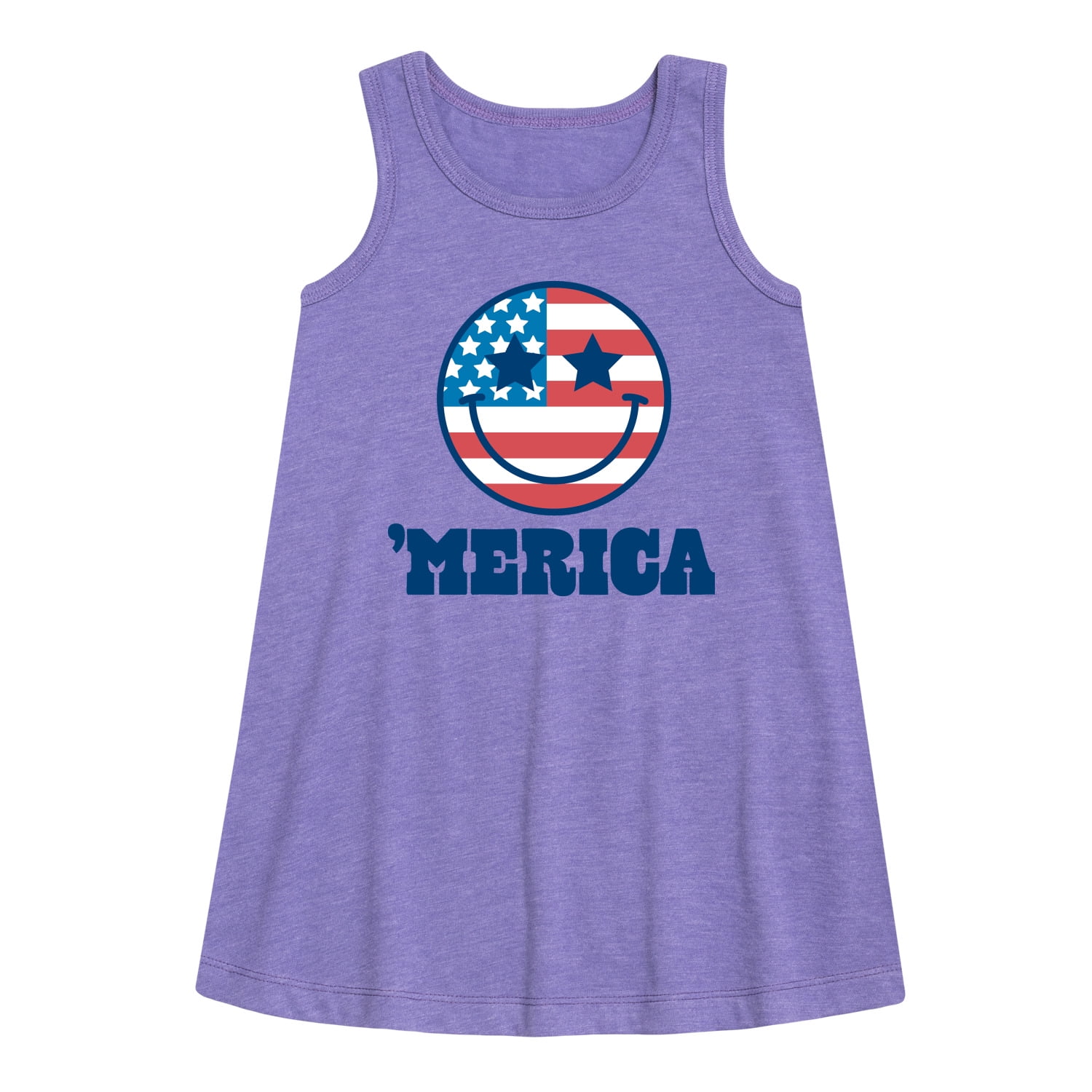 Instant Message - Merica Smile Face - Toddler & Youth Girls A-line ...