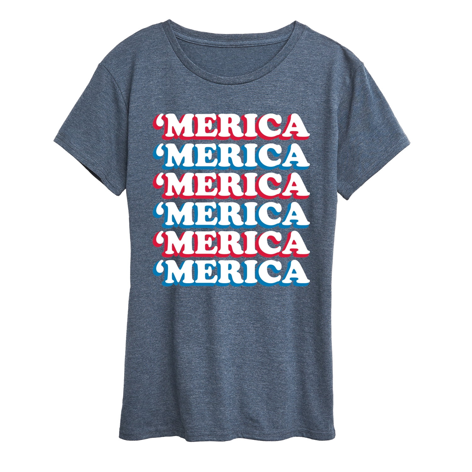 Instant Message - 'Merica Stacked - Women's Short Sleeve Graphic T ...