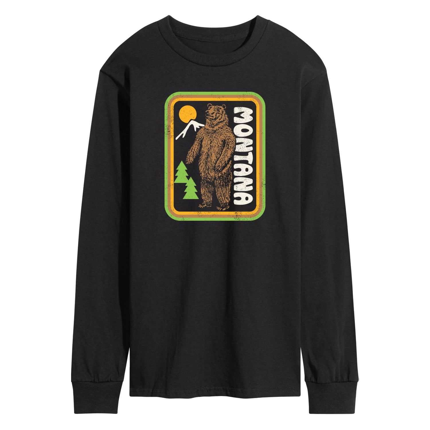 Instant Message - Montana Bear Badge - Men's Long Sleeve T-Shirt ...