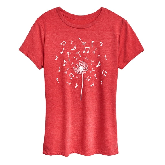 Instant Message - Music Note Dandelion - Women's Short Sleeve Graphic T ...