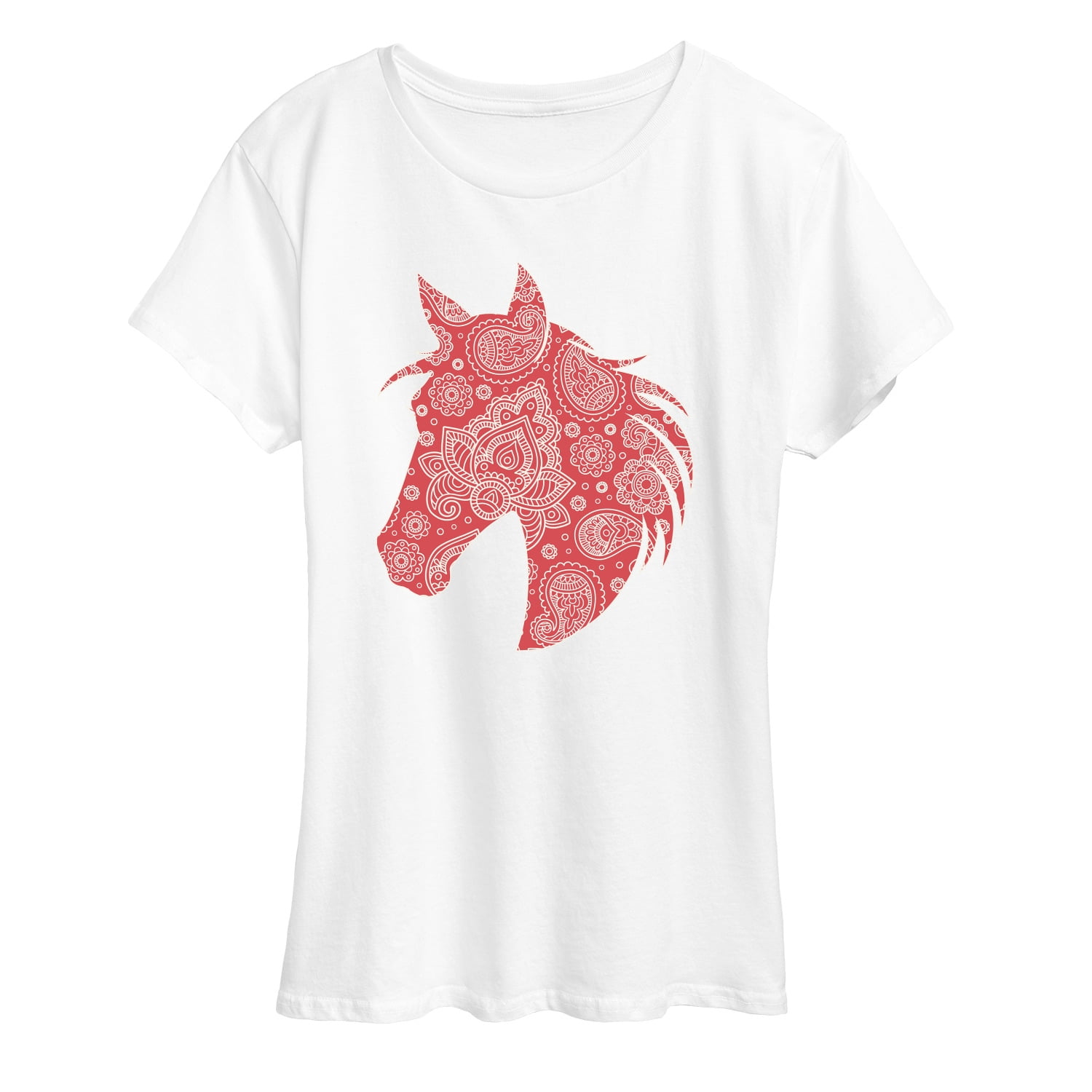 Instant Message - Paisley Horse Head - Women's Short Sleeve Graphic T ...
