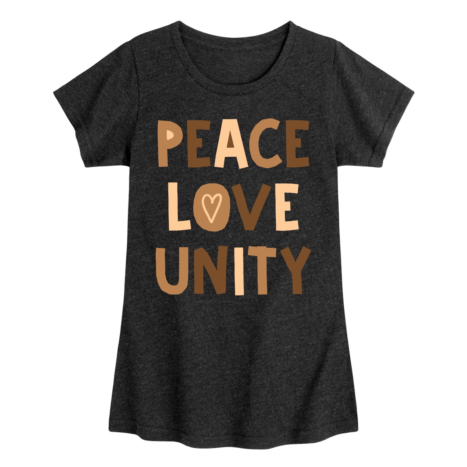 Instant Message - Peace Love Unity - Youth Girls Fitted Short Sleeve T ...
