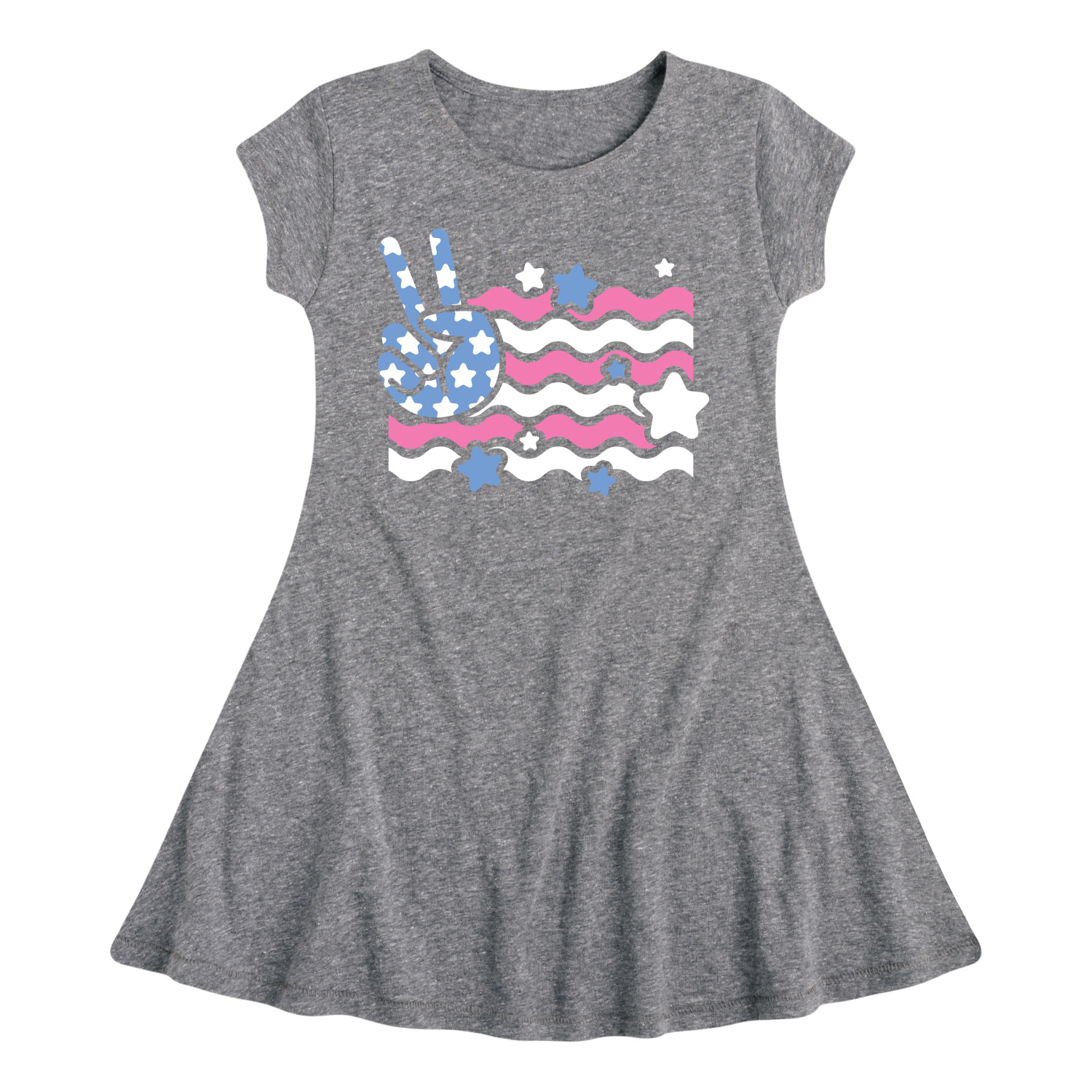 Instant Message - Peace Sign Flag - Toddler & Youth Girls Fit & Flare ...