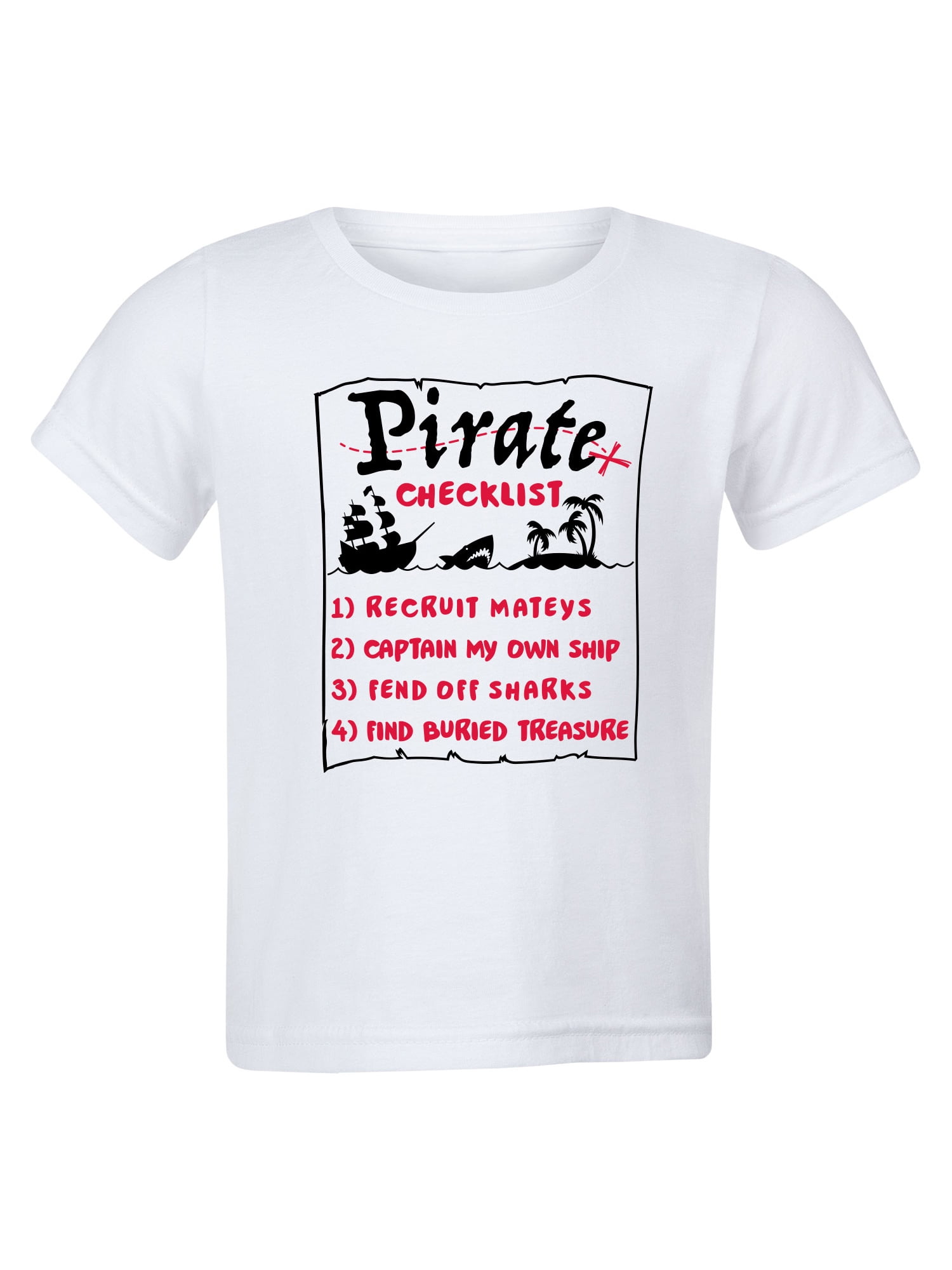Instant Message - Pirate Checklist-TODDLER SHORT SLEEVE TEE-4T ...