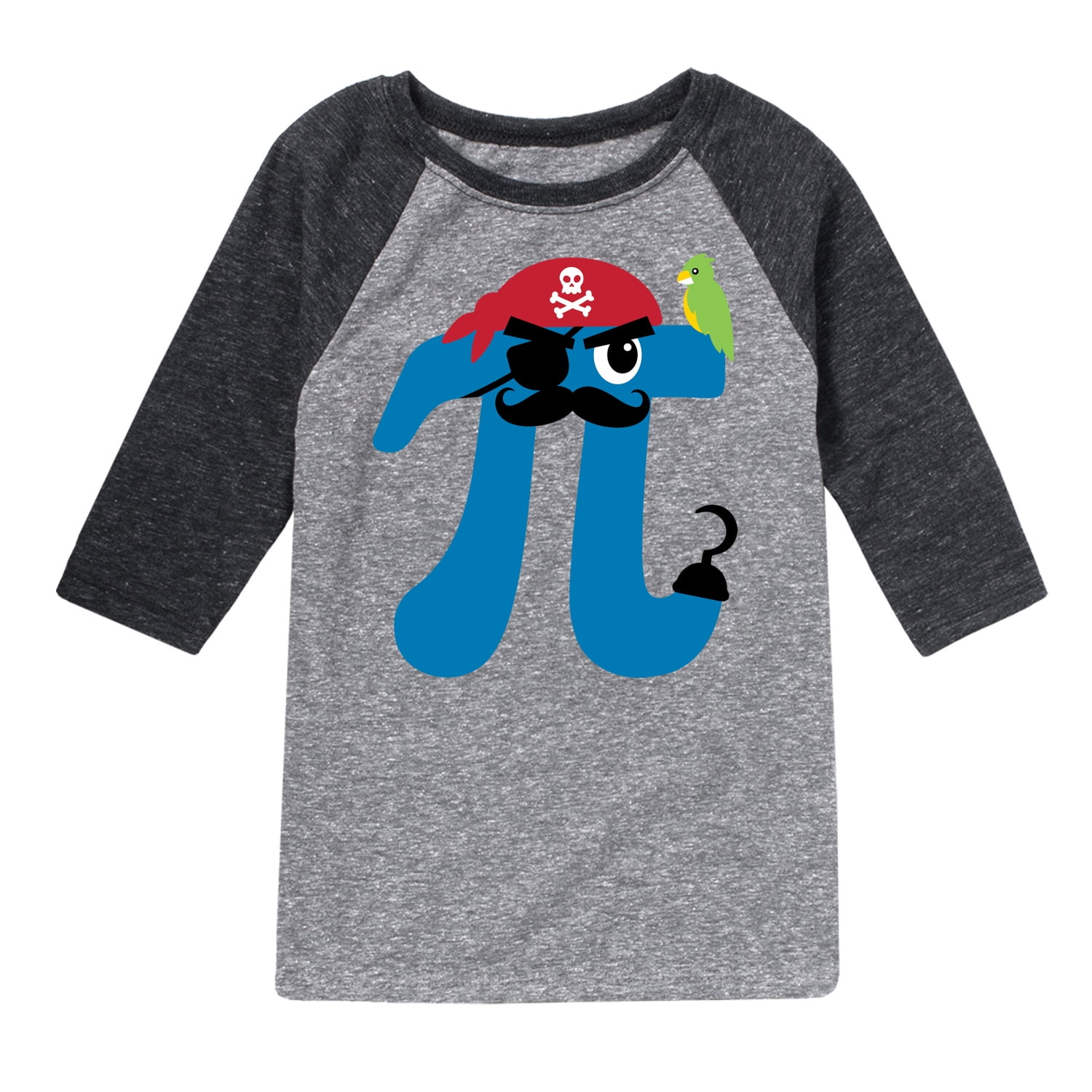 Instant Message - Pirate Pi Symbol - Toddler & Youth Raglan Graphic T ...