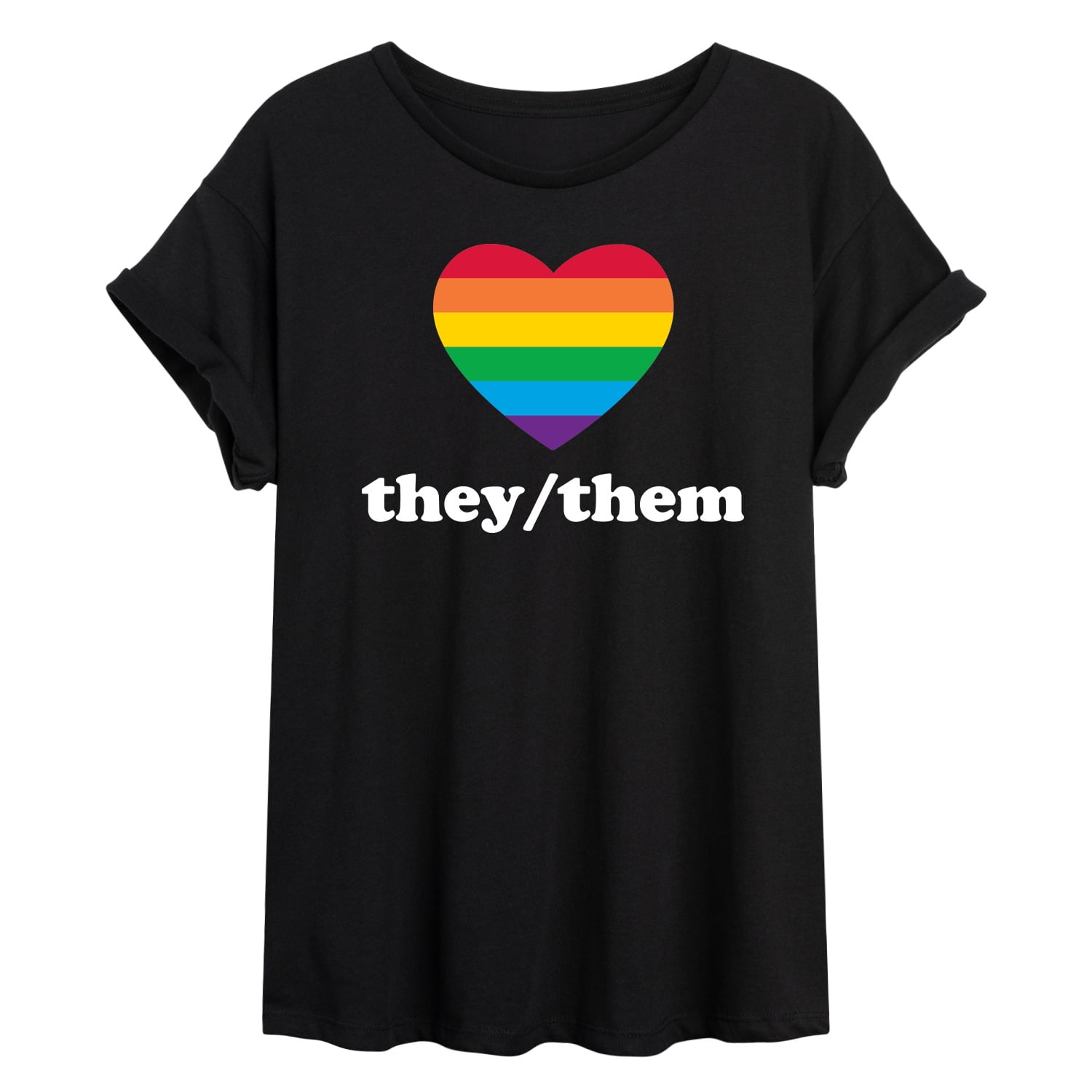 Instant Message - Pronouns They Them - Juniors Oversized Graphic T ...
