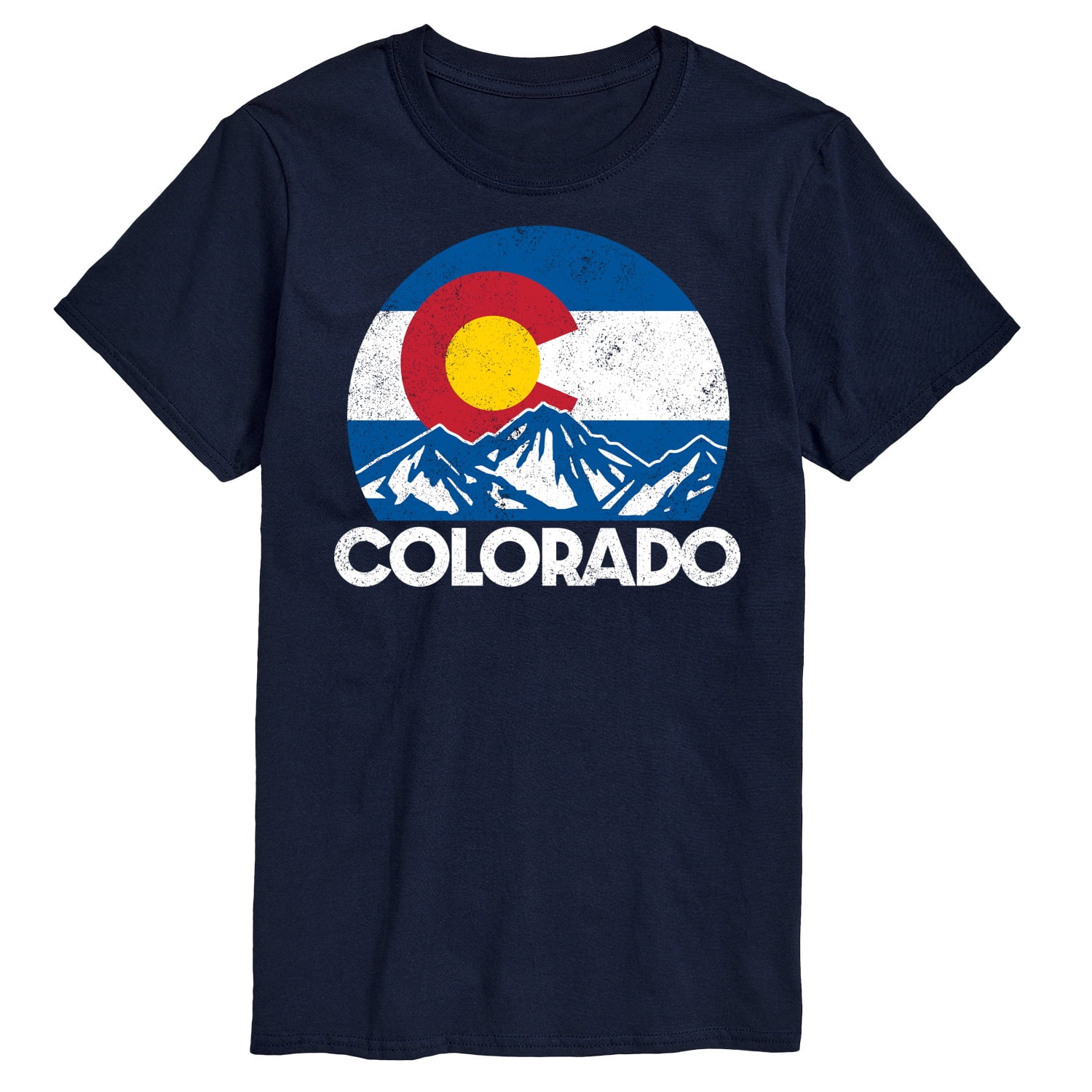 Instant Message - Retro Colorado Flag Mountains - Men's Short Sleeve ...