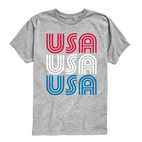 Instant Message - Retro USA Stacked - Youth Boys Short Sleeve Graphic T ...
