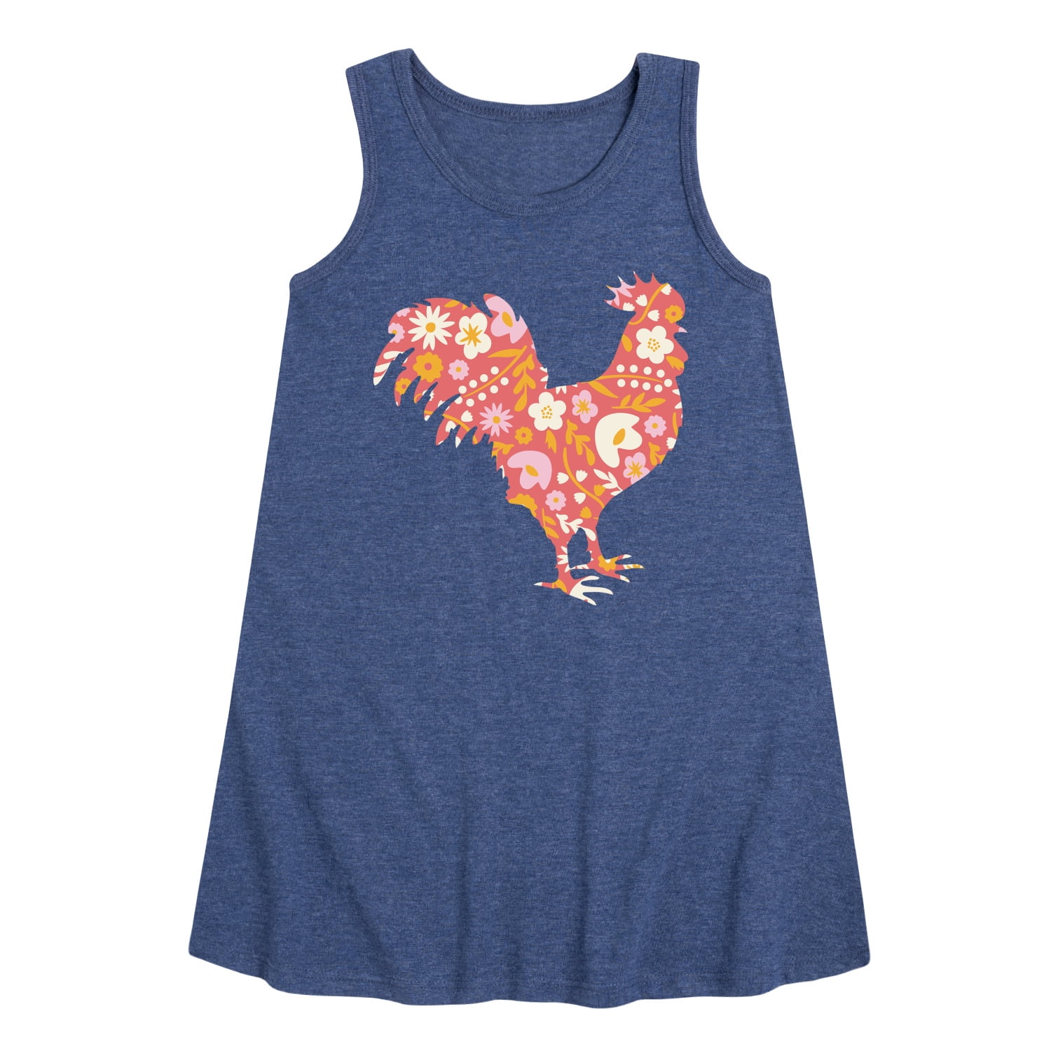 Instant Message - Rooster Flower Fill - Toddler & Youth Girls A-line ...