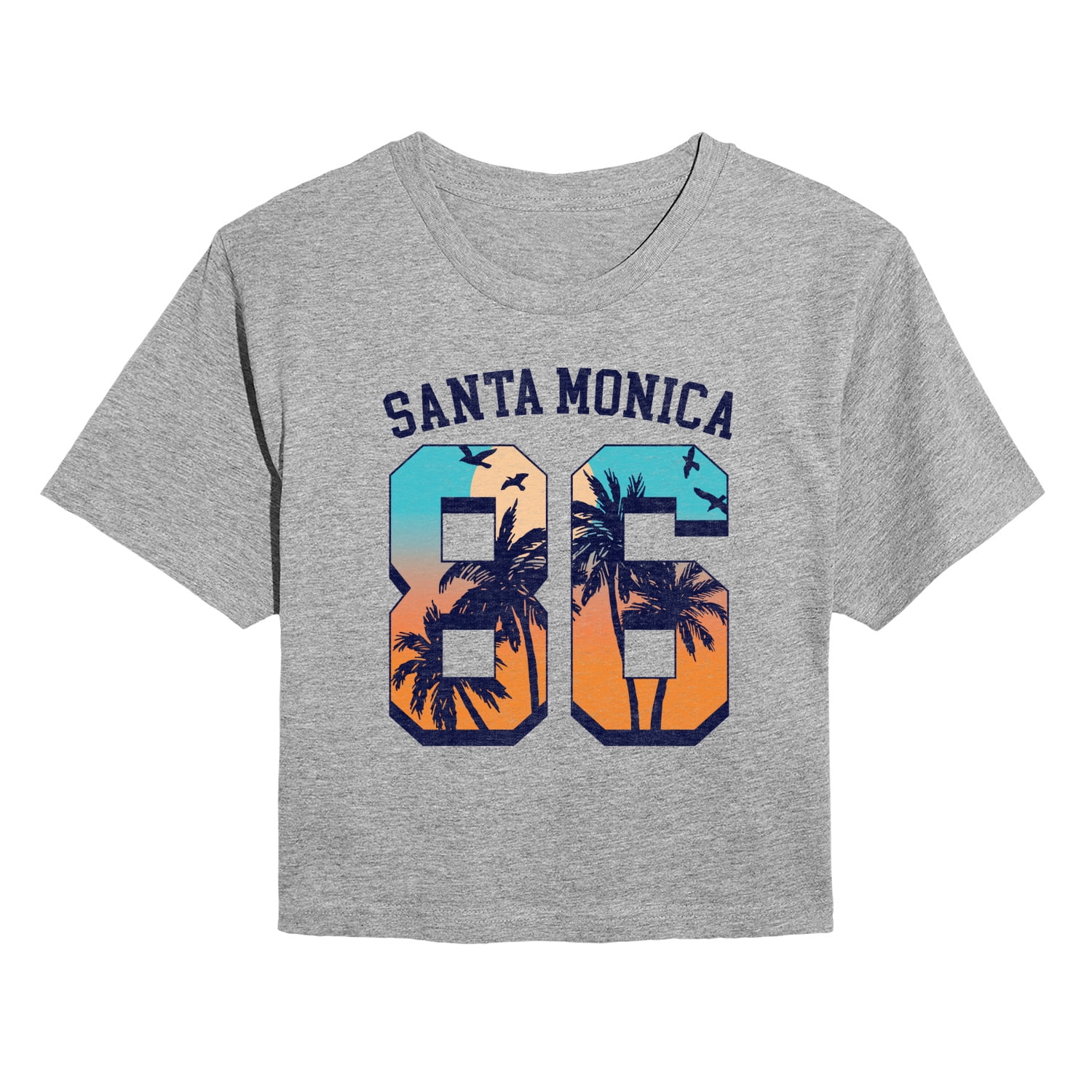 Instant Message - Santa Monica 86 - Juniors Cropped Graphic T-Shirt ...