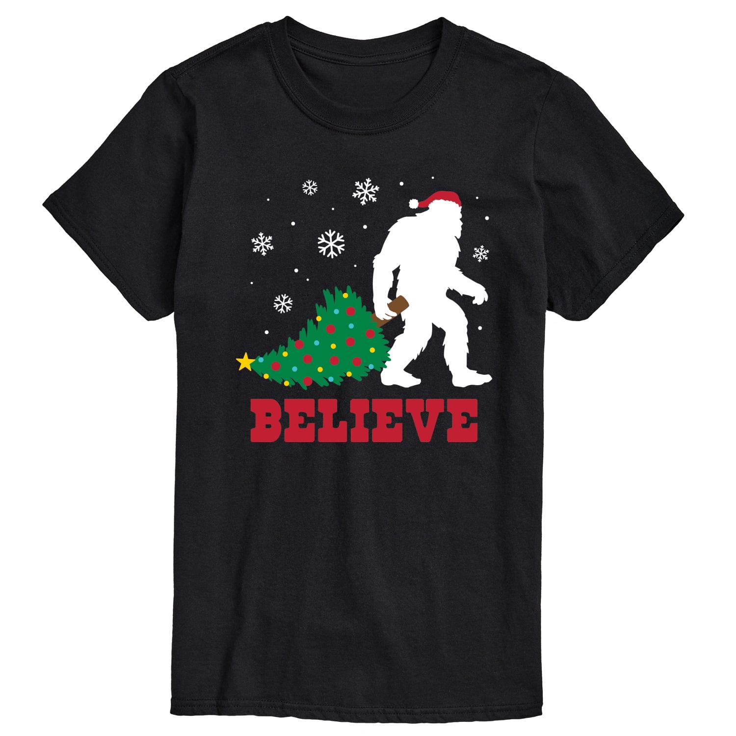 Instant Message - Sasquatch Believe Christmas Tree - Men's Short Sleeve ...